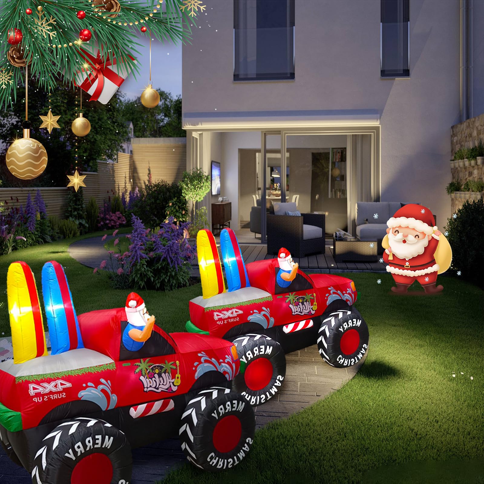 Snapklik.com : 7FT Christmas Inflatables Monster Truck,Large Outdoor ...