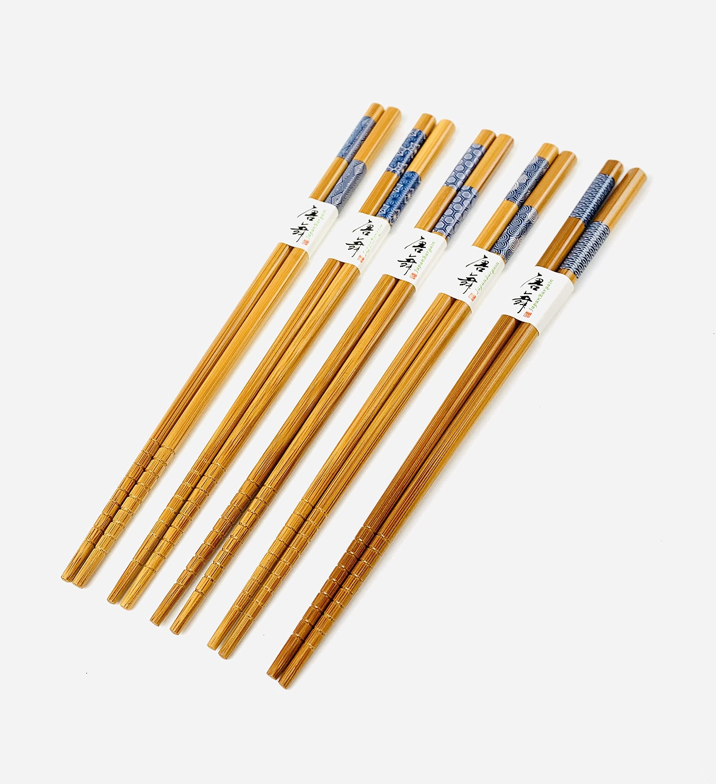 Amazon.com: 5 Pairs Japanese Natural Bamboo Chopsticks with Unique ...