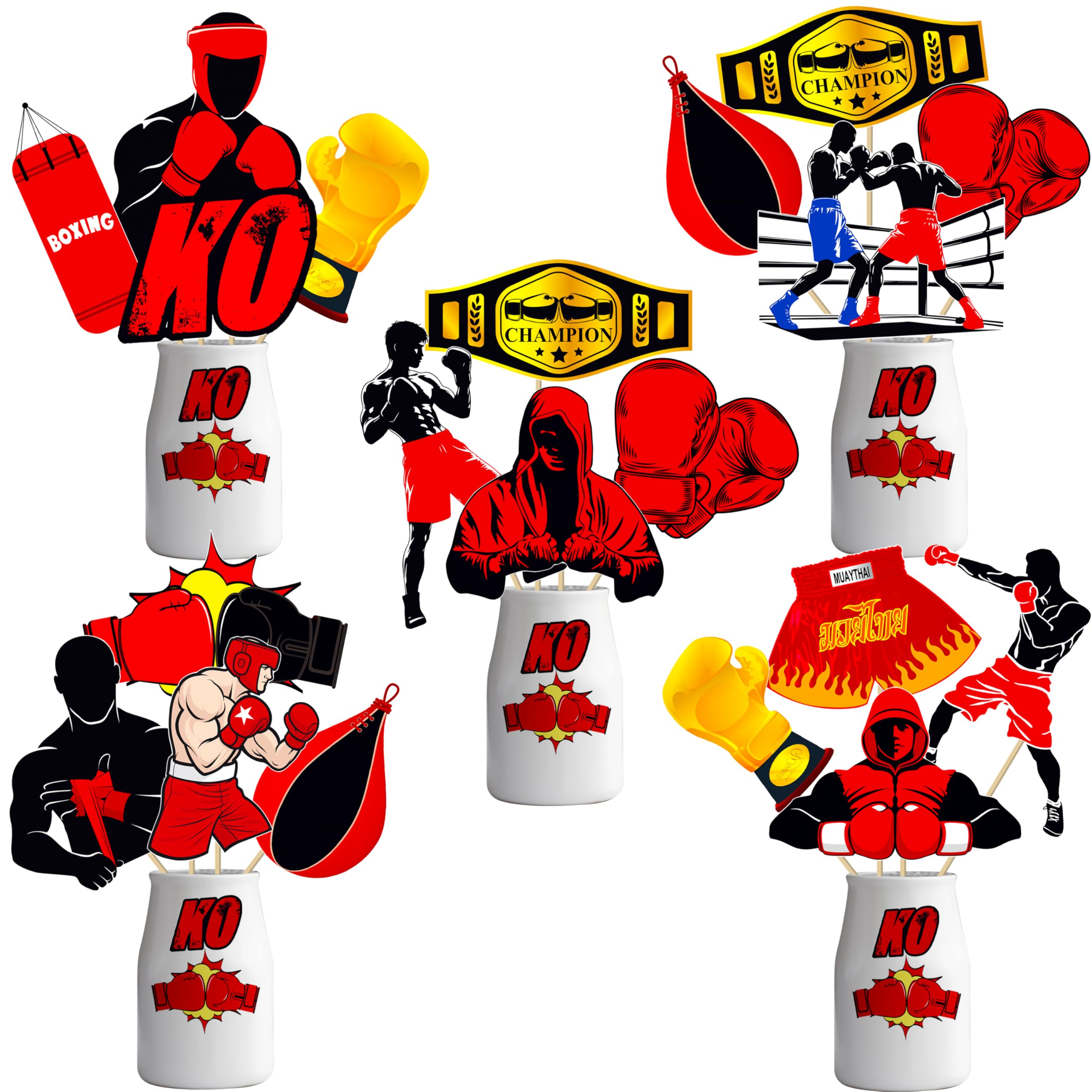 Amazon.com: 34pcs Boxing Party Centerpiece Sticks Boxing Birthday Party ...