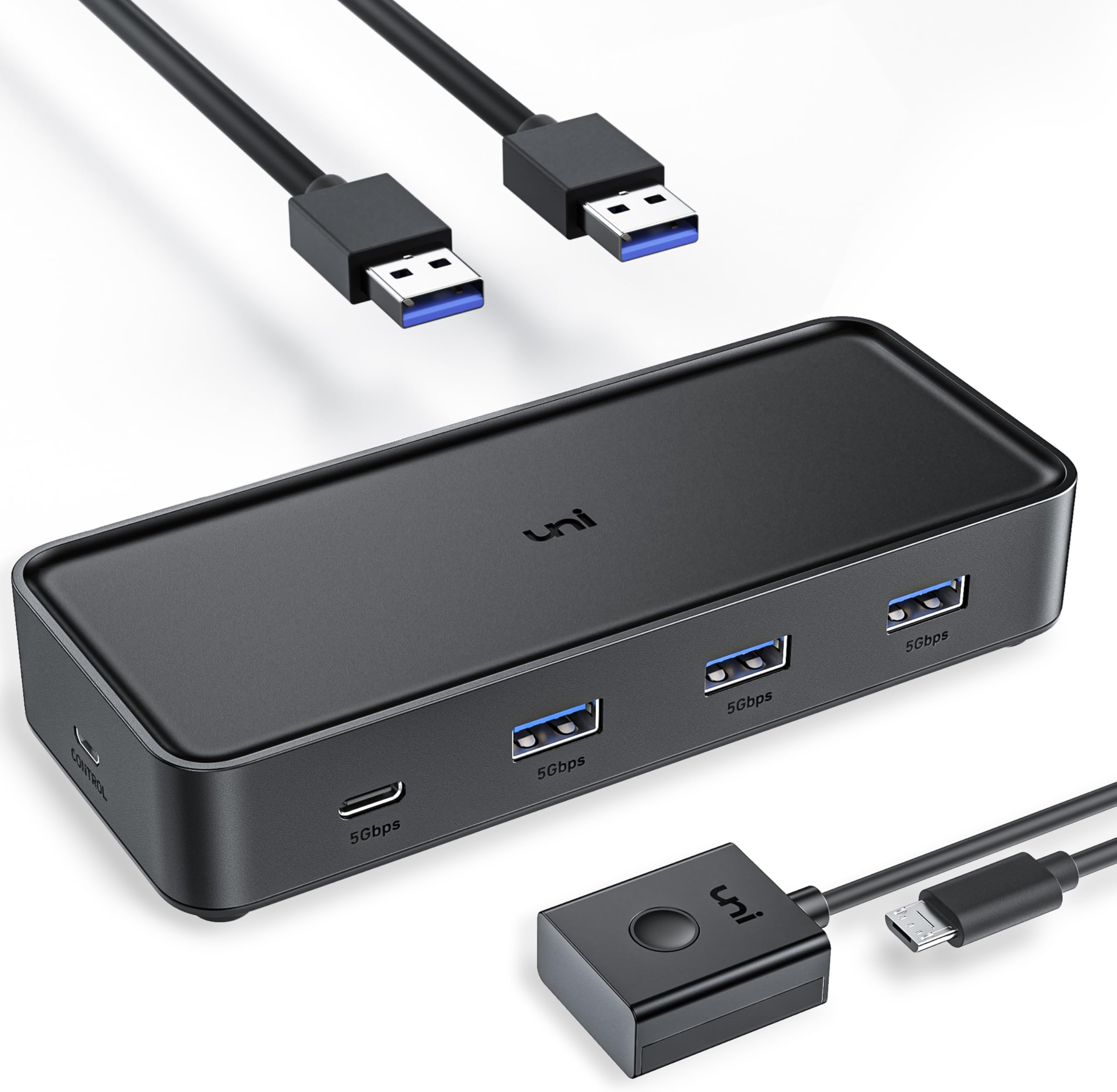 Amazon.com: uni USB Switch, USB Switcher to 2 Computers & Laptops, USB 3.0 Sharing Switch ...