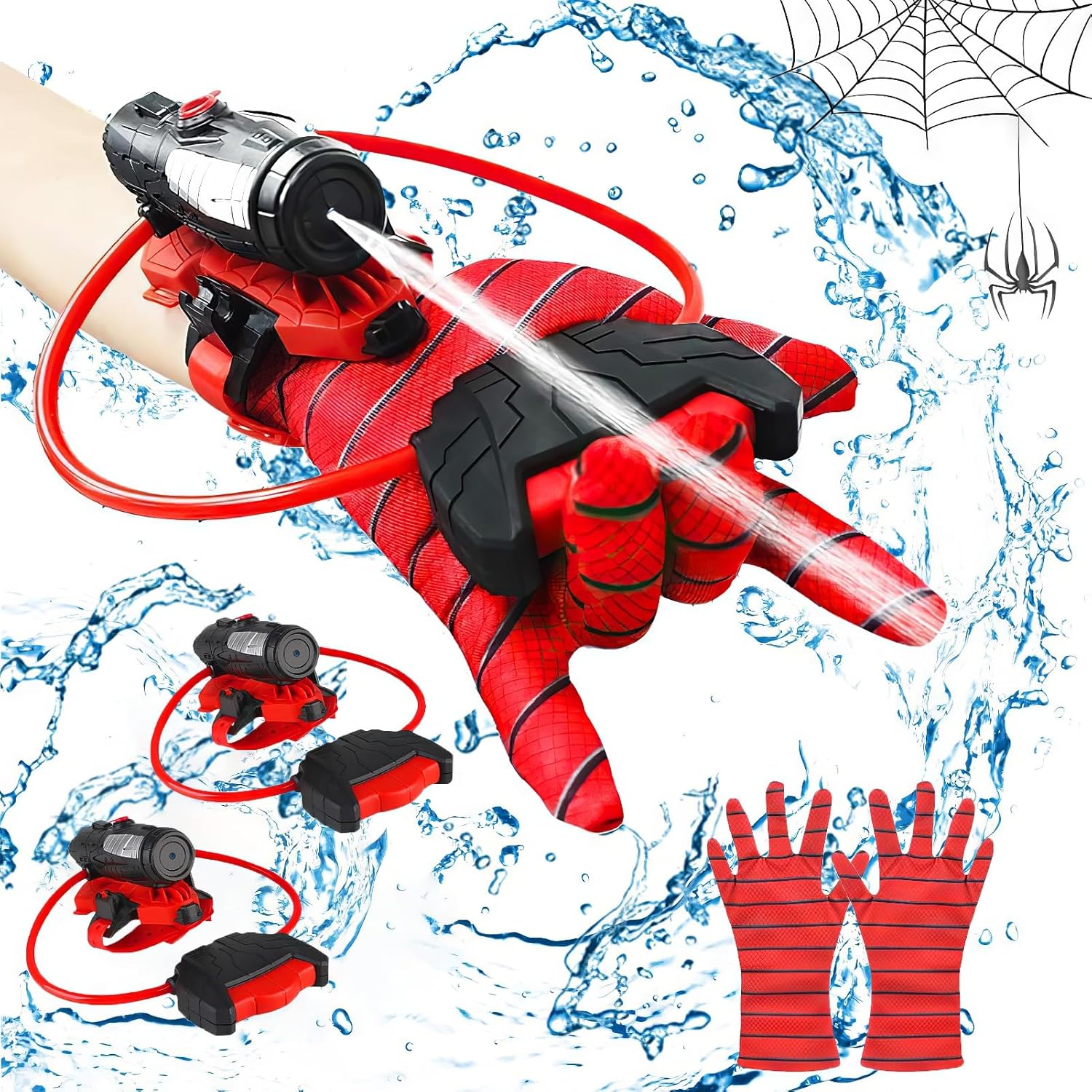 Amazon.com: Hikewintoy Cool Spider Hero Water Guns, 2 Pack Small Web ...