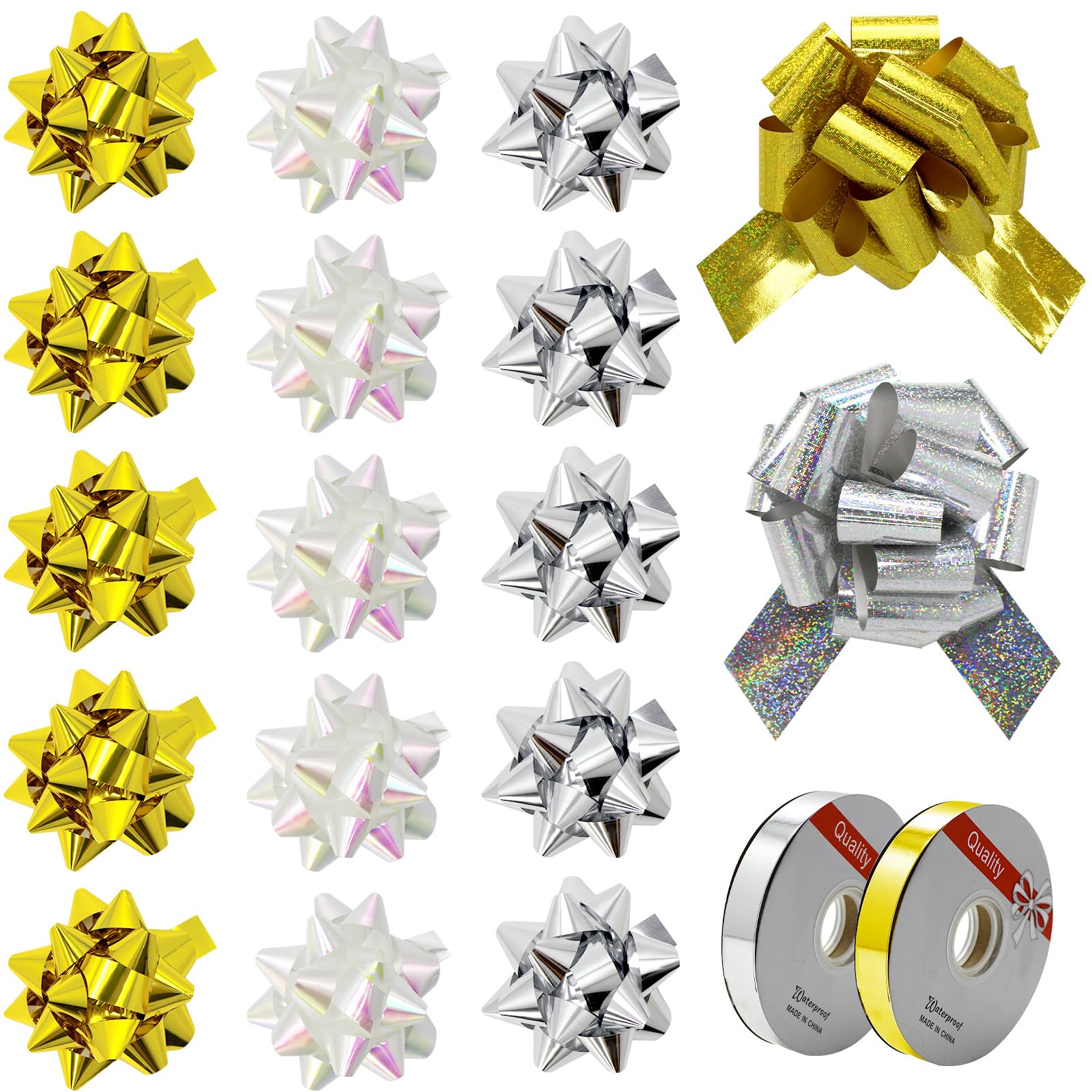 Amazon.com: 30 Pcs Gift Bows Assorted Christmas Self Adhesive Bows with ...