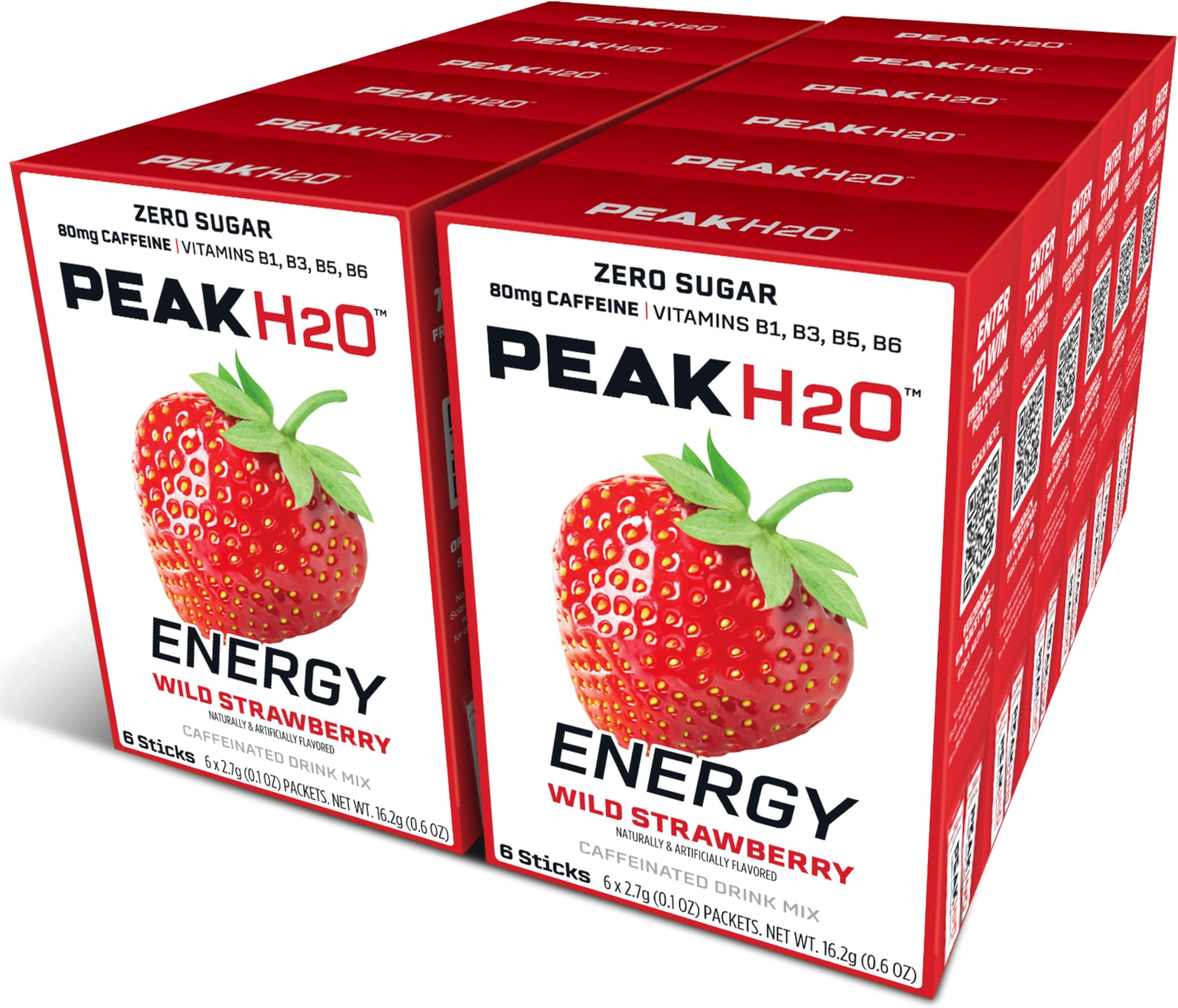 Amazon.com : PeakH20 Electrolytes Powder Hydration Packets | Strawberry ...