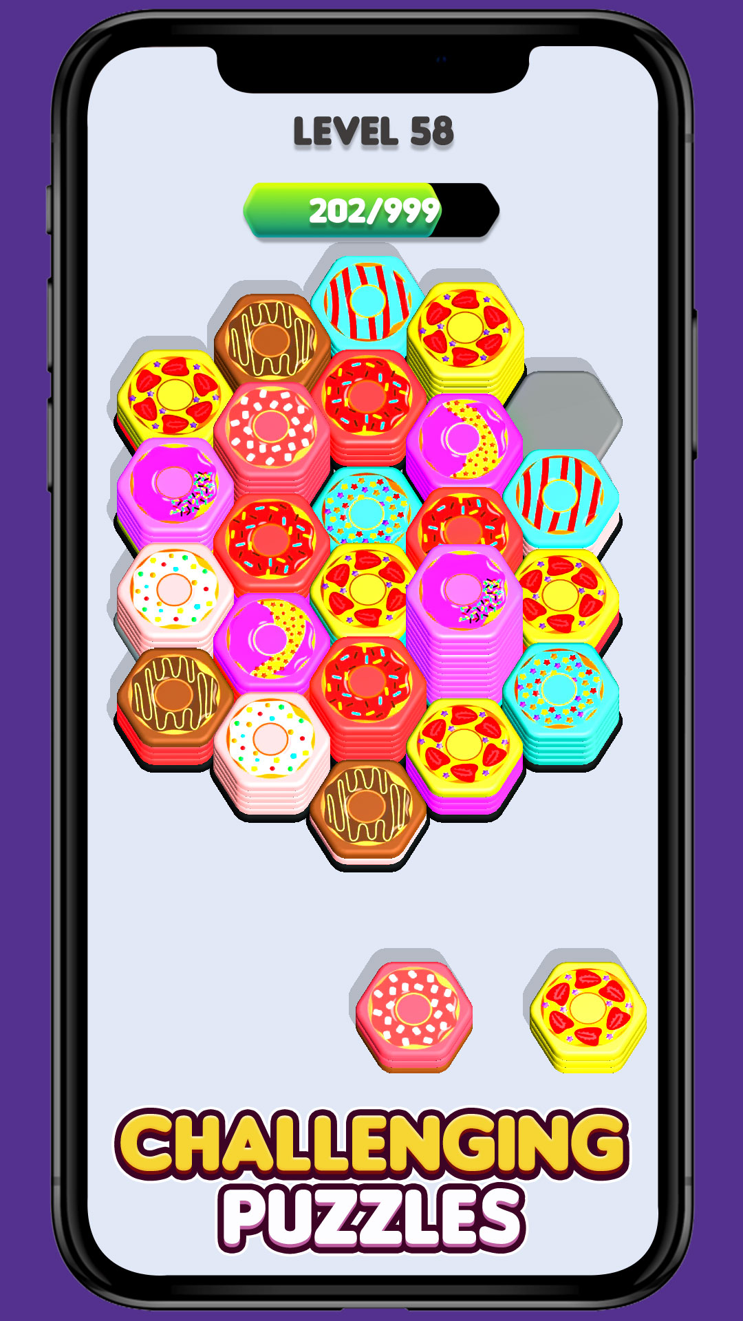 Hexa Sort Donut Stack Color Puzzle Hexa Sorting Donut Match Sort Merge Master Hexa Block Puzzle