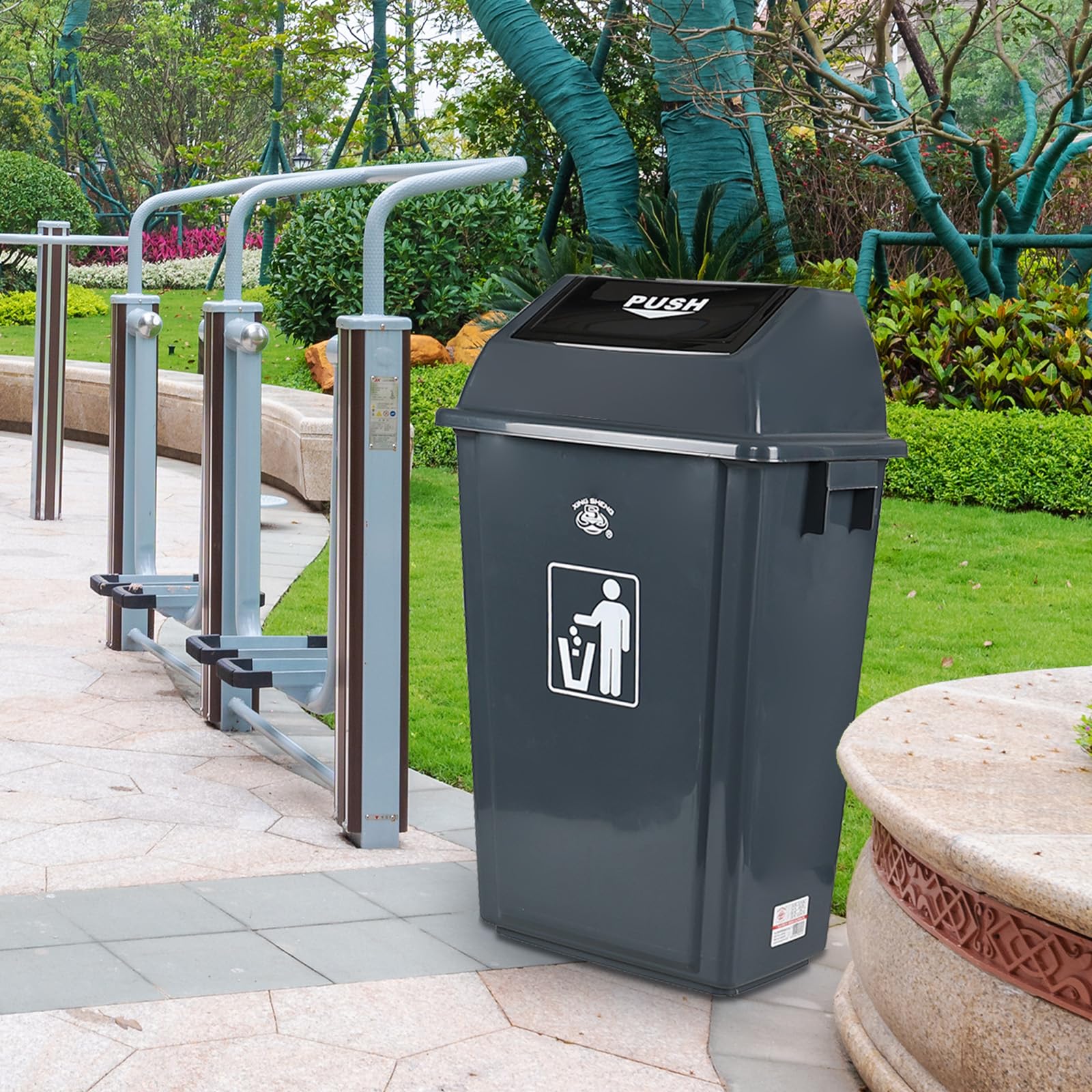 Snapklik.com : Pekky 18 Gallon Large Garbage Can Set Of 4, Plastic ...