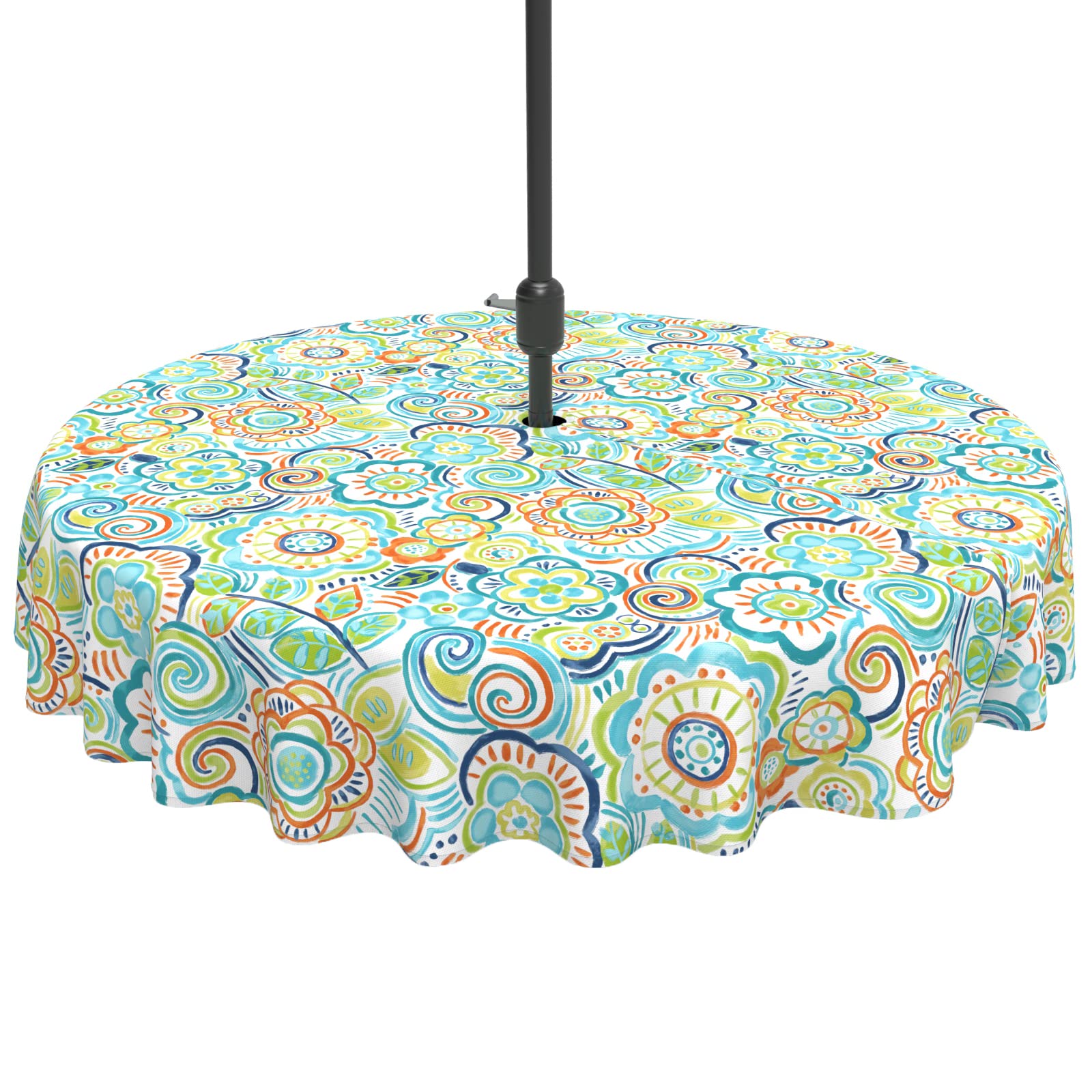 Amazon.com : TWLEAR Outdoor Tablecloth with Umbrella Hole and Zipper ...