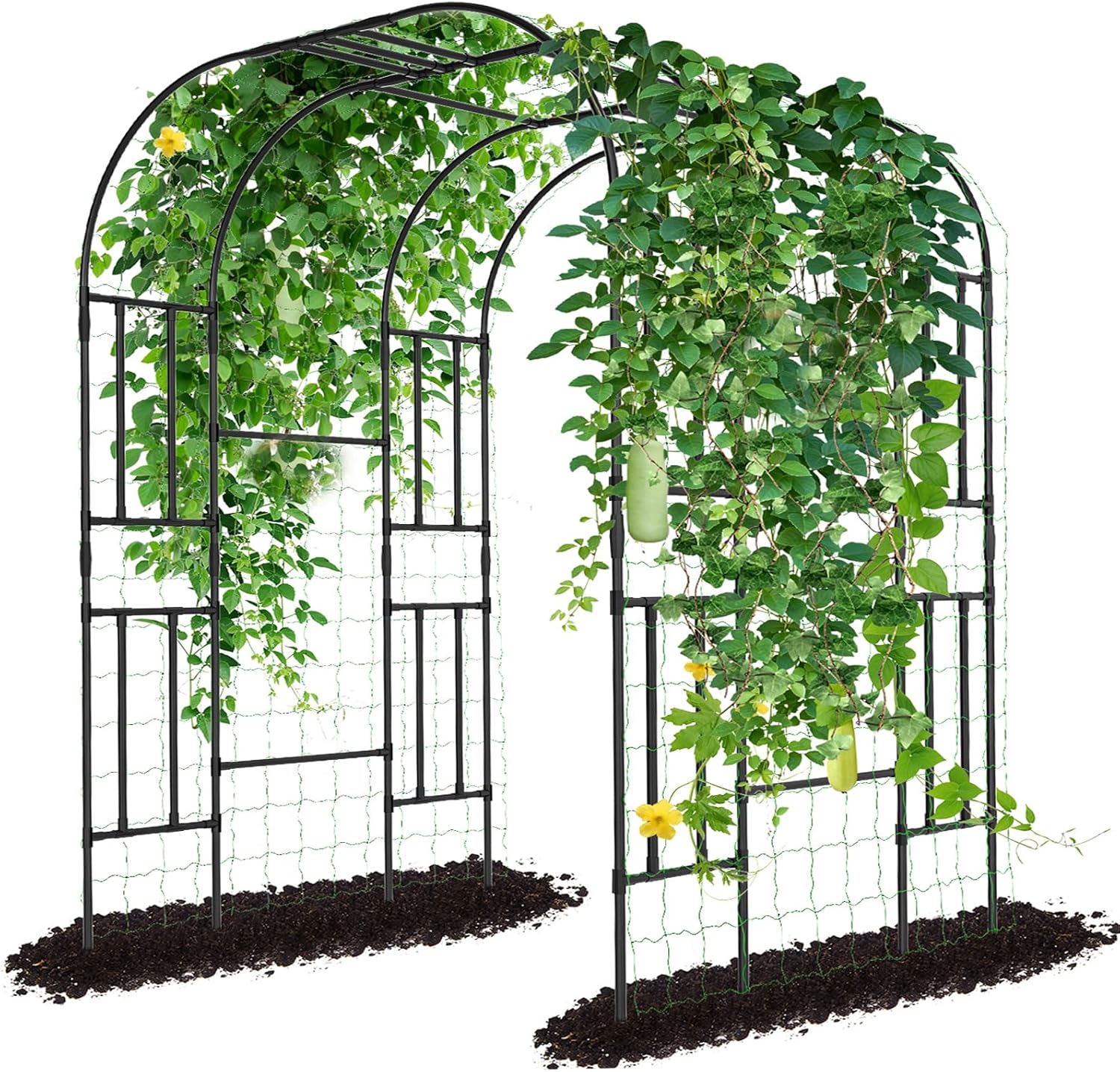 Amazon.com : UrGROWA Tall Garden Arch Trellis for Climbing Plants ...