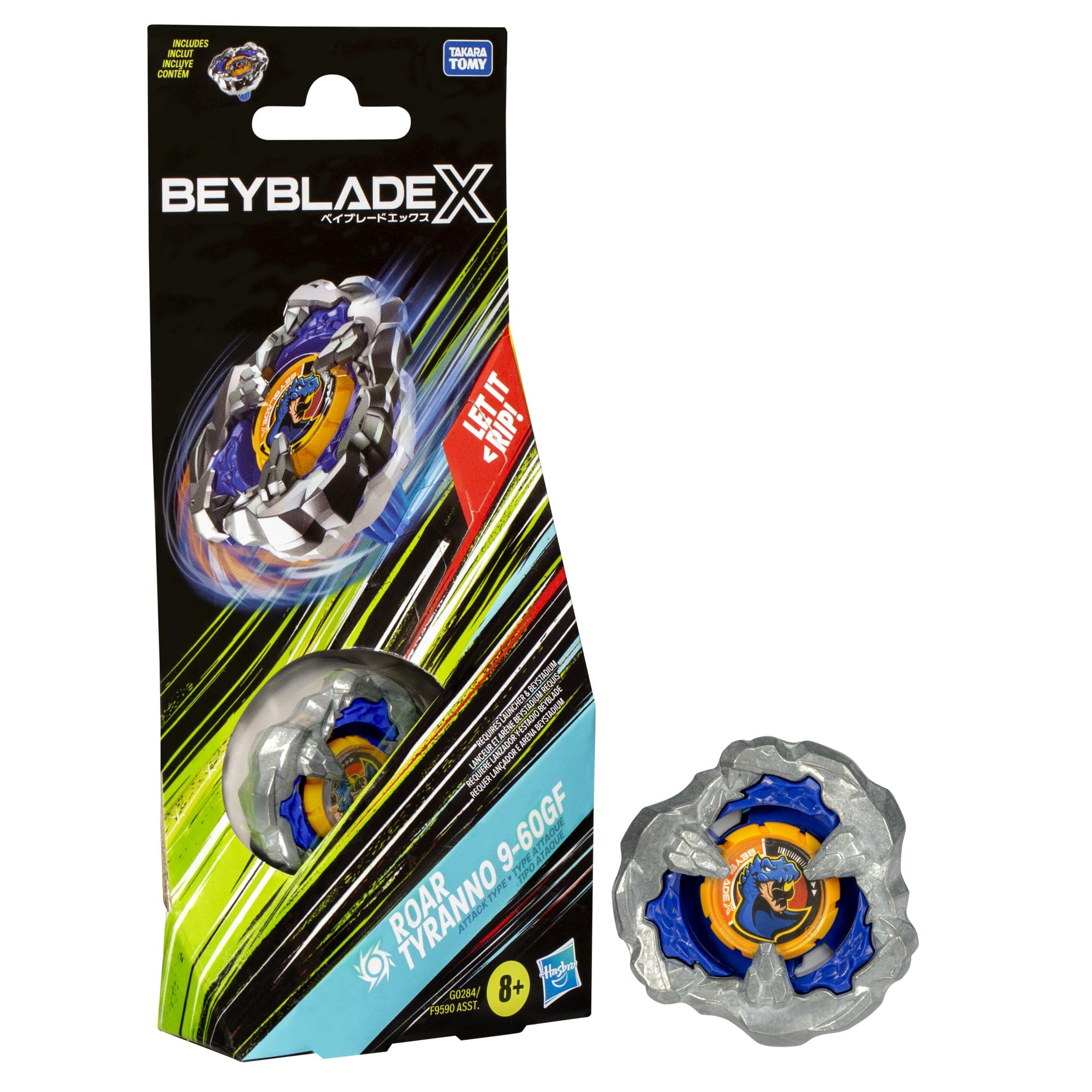 Beyblade X Roar Tyranno 9-60GF Top Booster Pack : Amazon.com.br ...