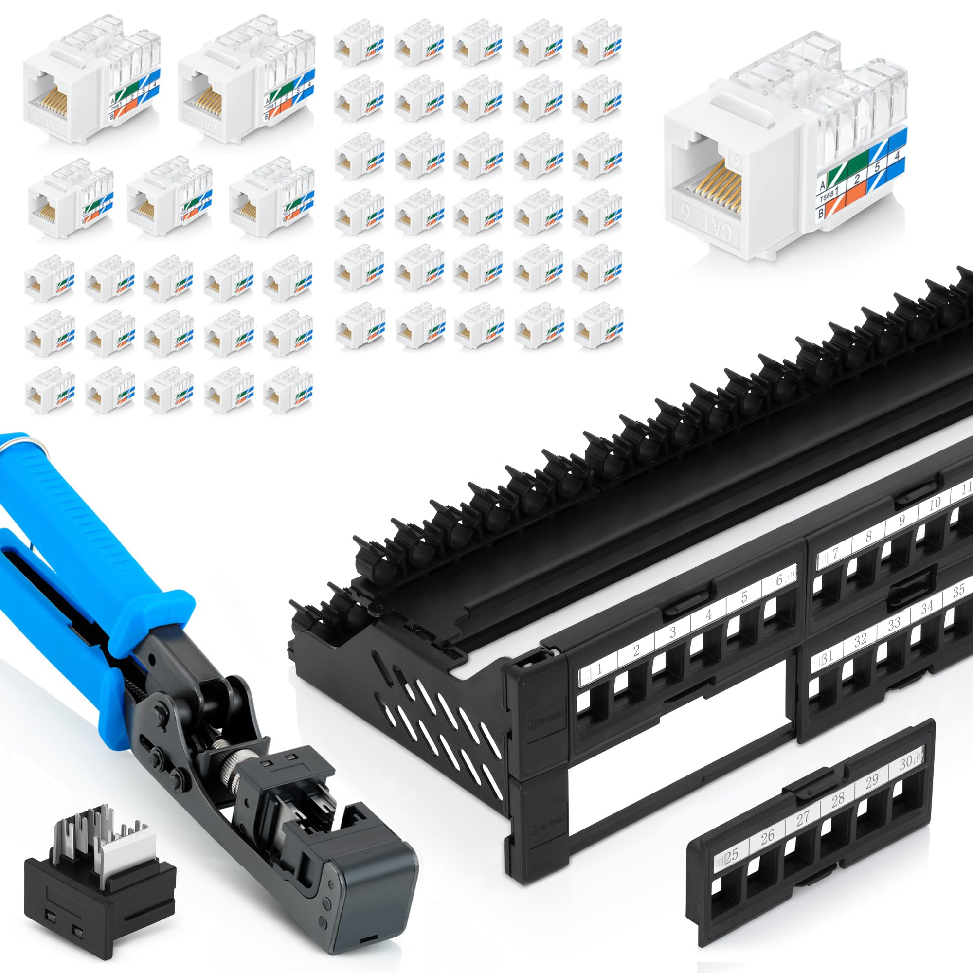 Amazon.com: Bundle – 4 Items: 48 Port Keystone Patch Panel (1-Pack ...