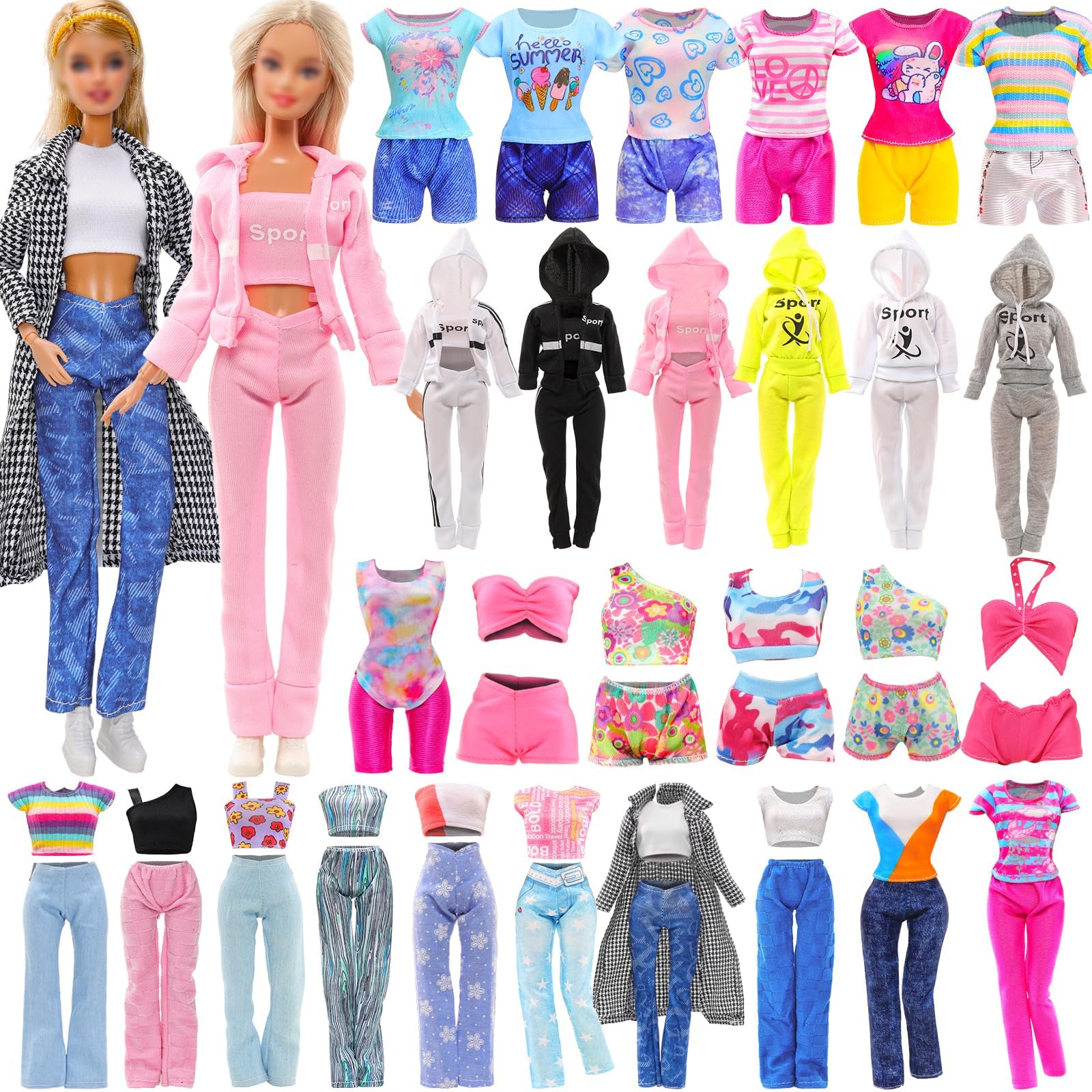 Amazon.com: 8 Sets 11.5 Inch Girl Doll Clothes Including Multiple ...
