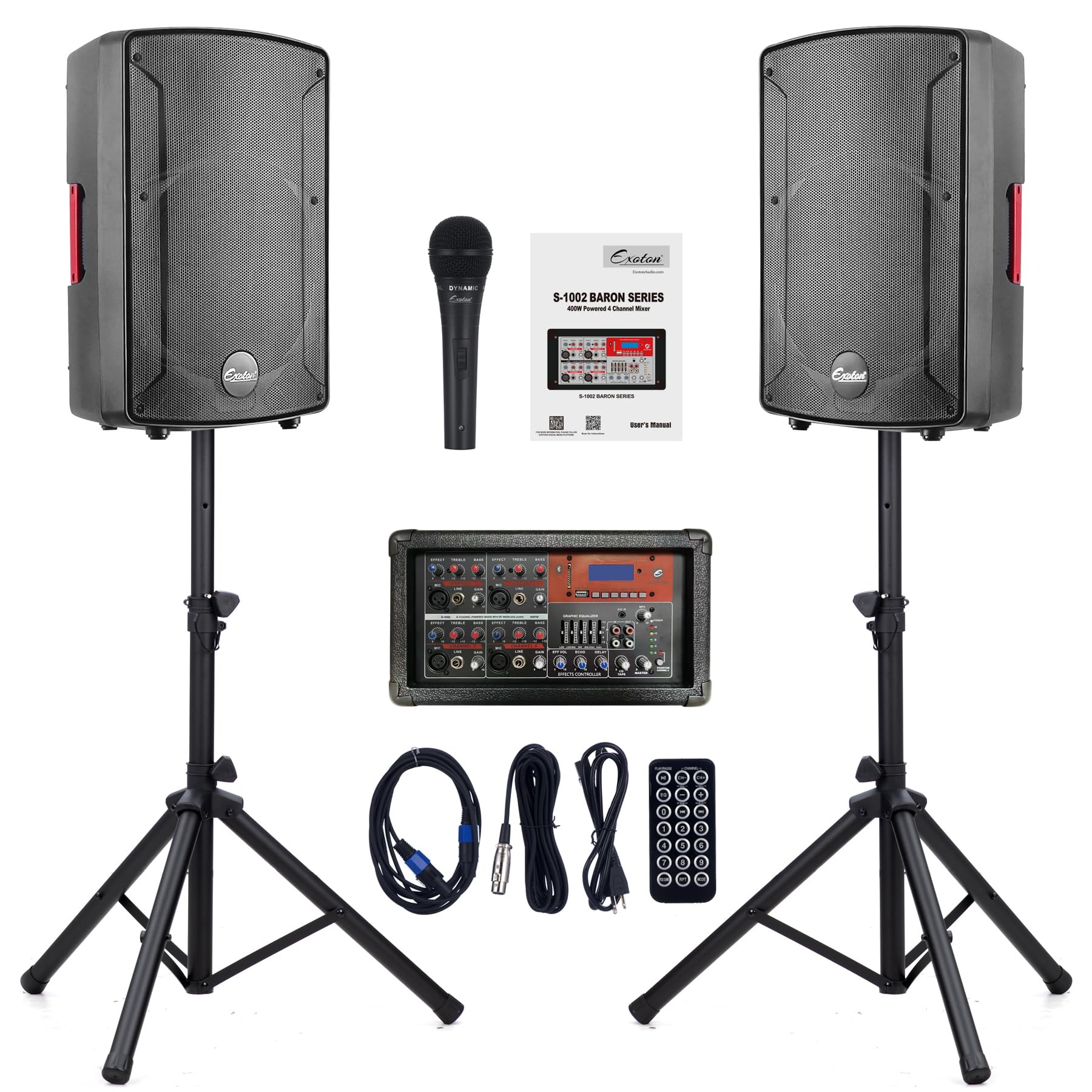 Amazon.com: EXOTON EXOTON S-1002 10inch Bluetooth PA System with ...