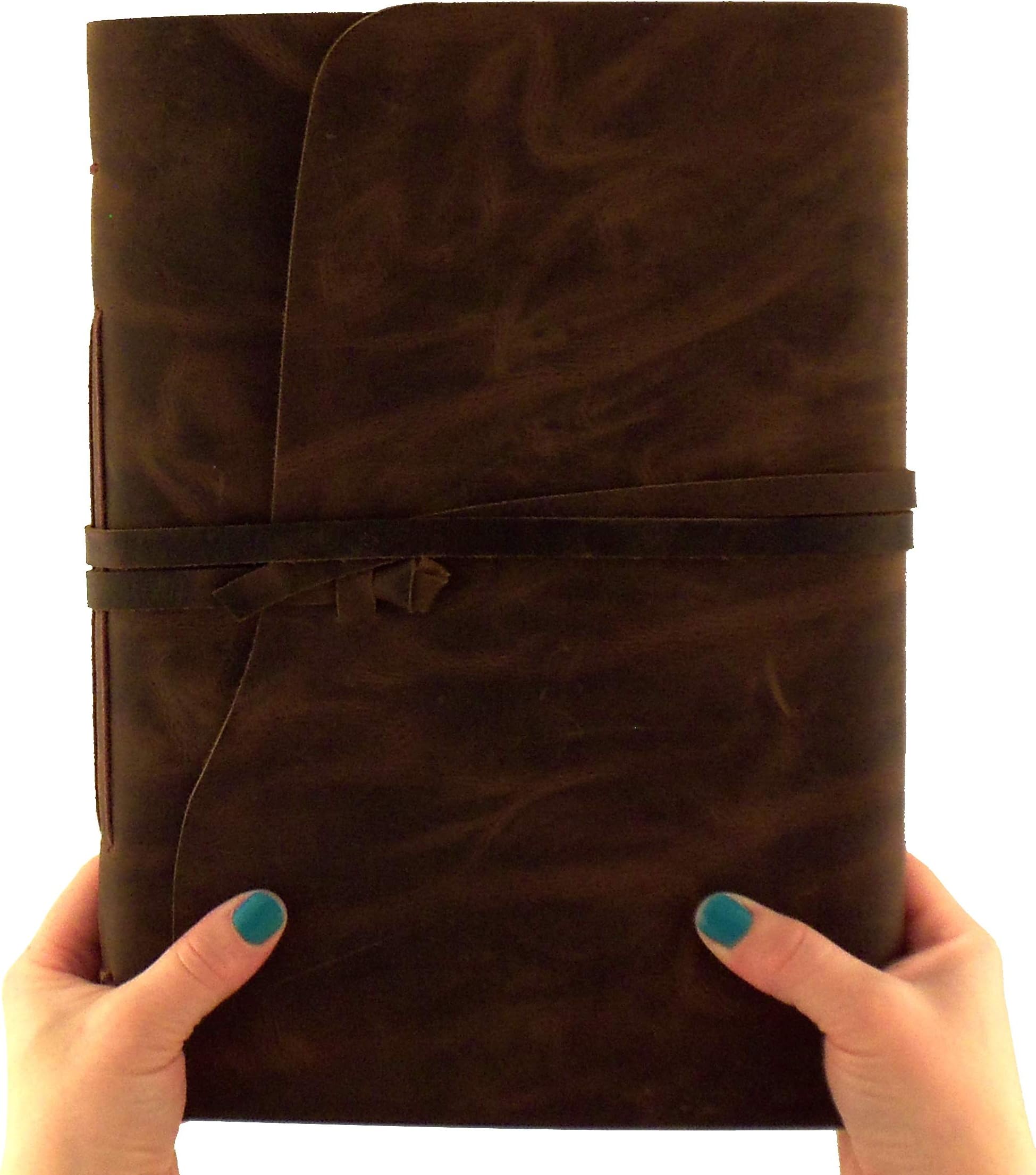 Amazon.com: Large Rustic Genuine Leather Photo Album - Scrapbook Style ...