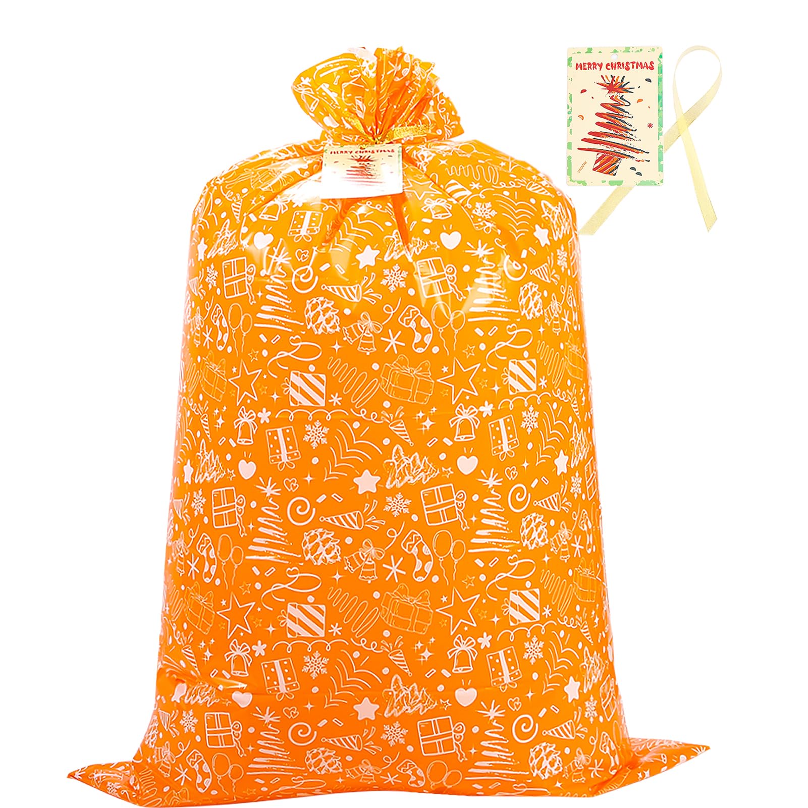 Amazon.com: OAOCOLOR Extra Large Christmas Gift Bags,1pcs Orange 56"x36 ...