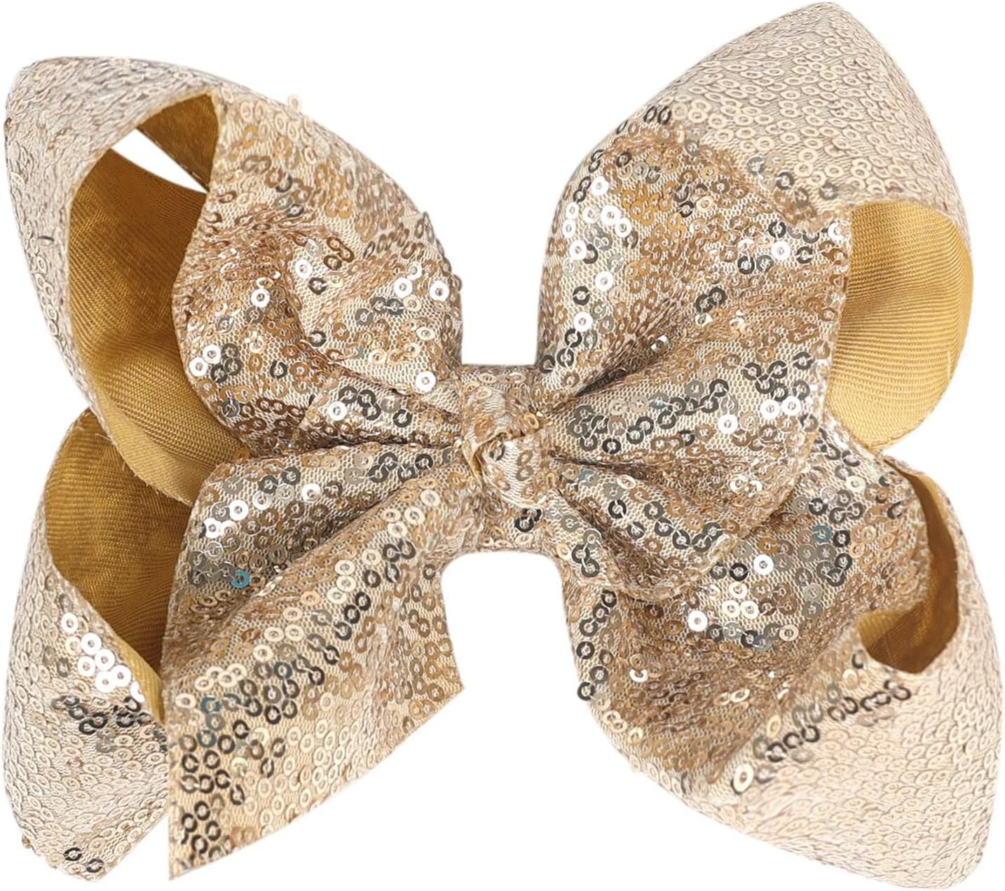 Amazon.com : Jumbo Glitter Cheer Bow Hair Clip - 8 Inch Large ...