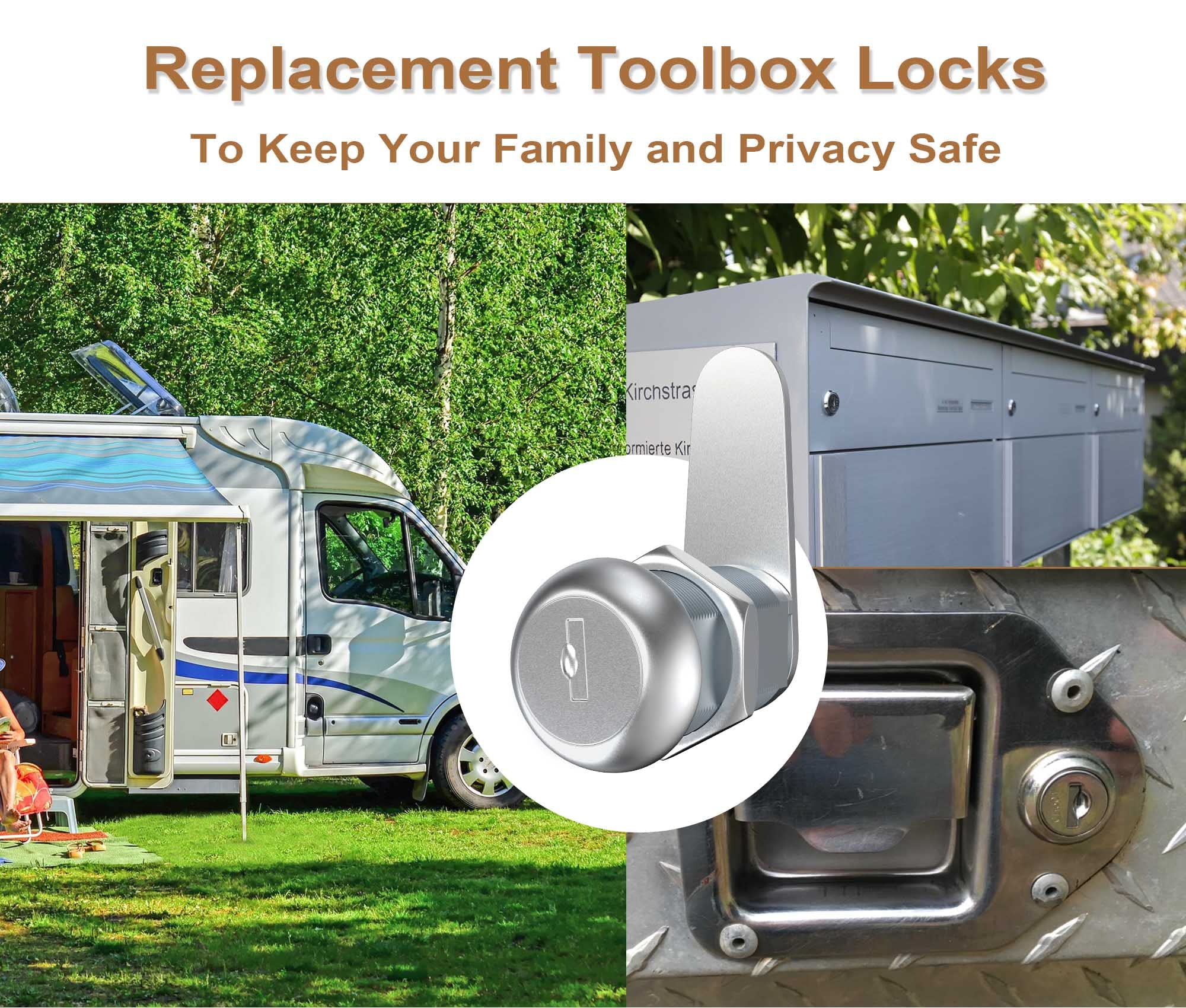 Snapklik.com : Hecfu 6 Pcs Tool Box Lock, RV Cam Lock 5/8" Keyed Alike ...