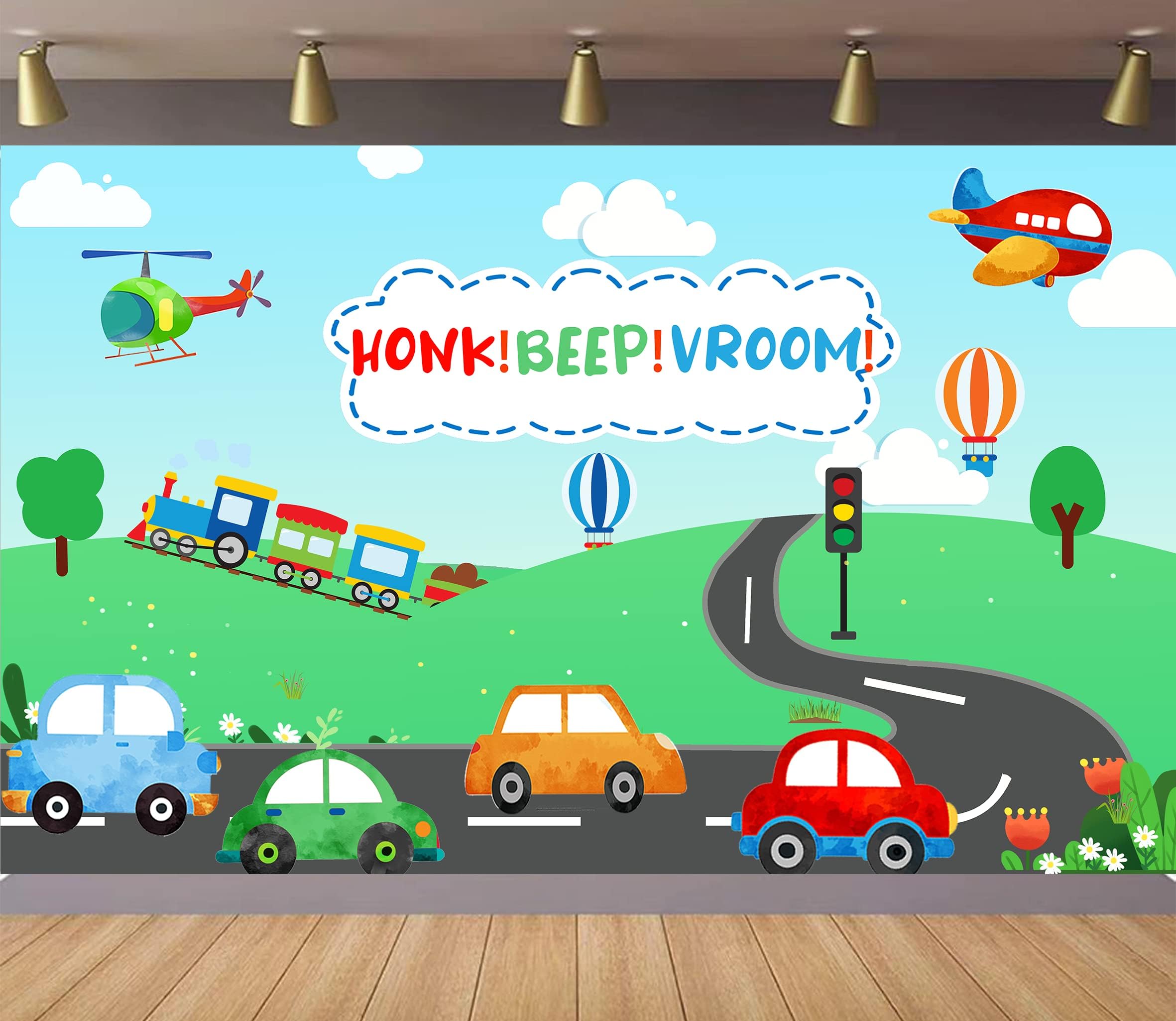 Amazon.com : Guienco Transportation Birthday Theme Party Decoration ...