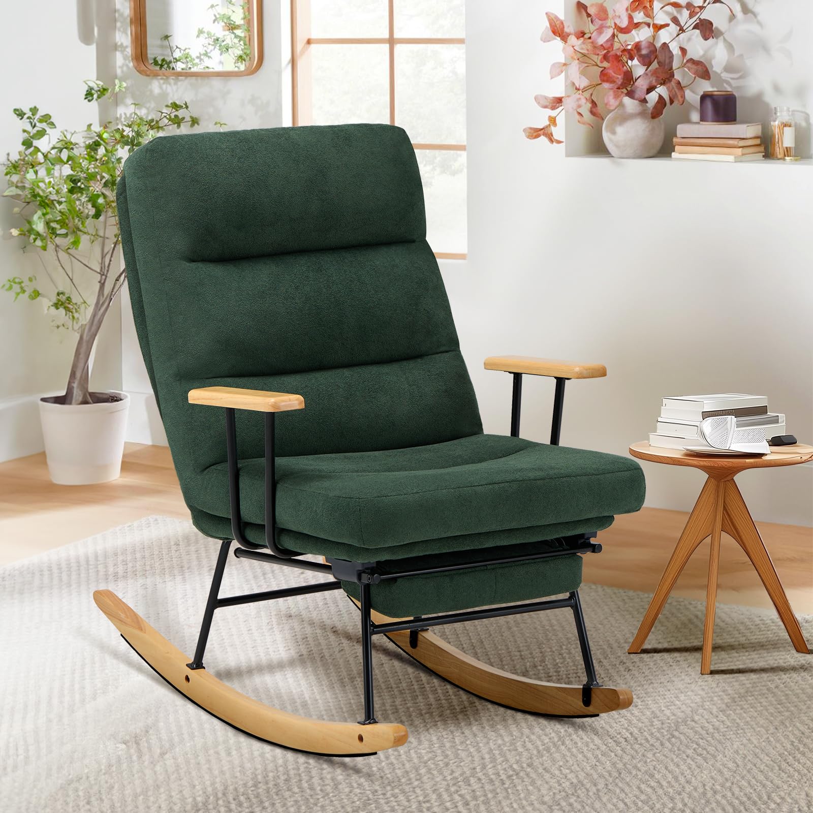 Amazon.com: Rocking Chair with Footrest-Glider Rocking Chair with ...