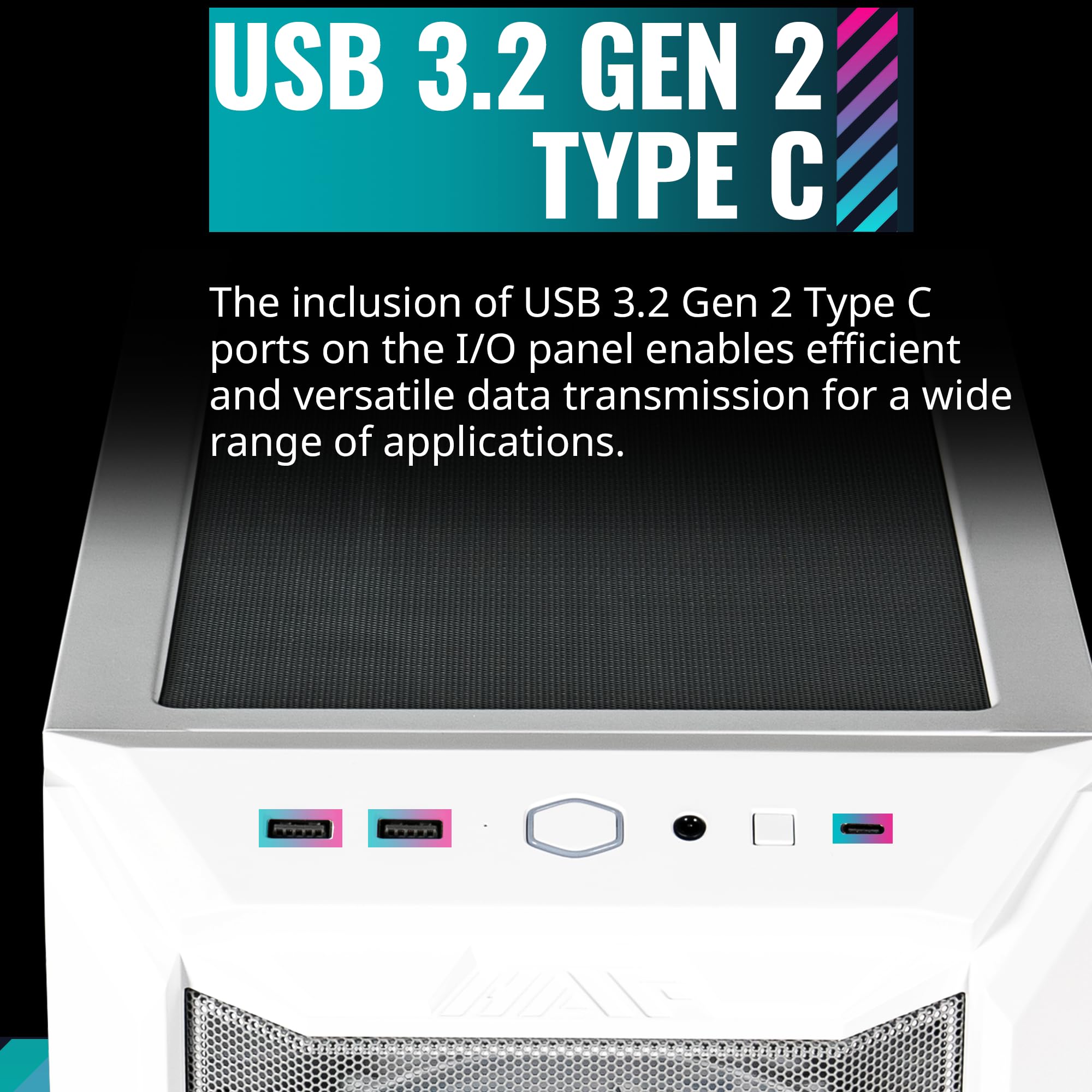 Cooler Master HAF 500 Black High Airflow ATX Mid-Tower, Mesh Front ...