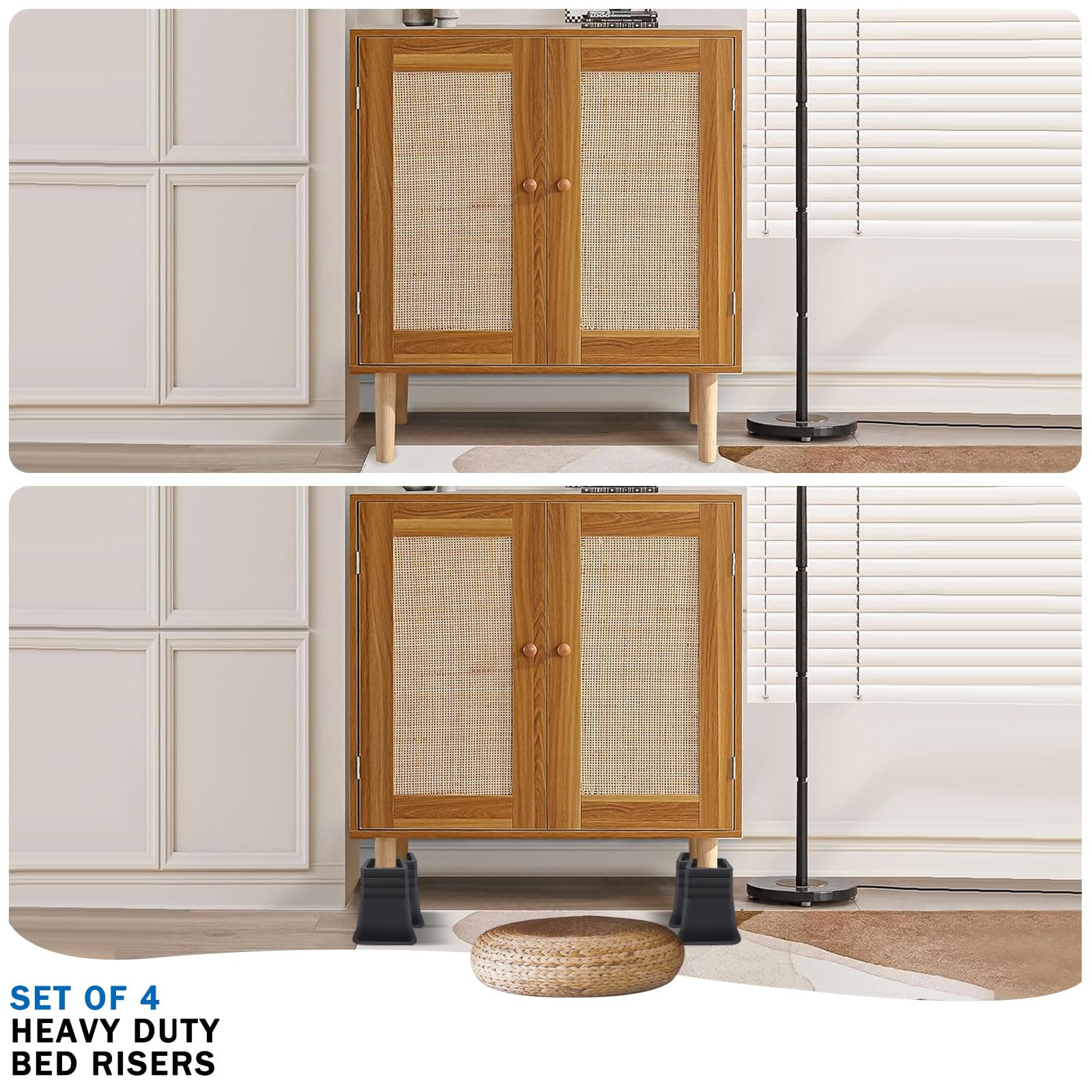 Snapklik.com : ANNKUT Bed Risers 6 Inch Heavy Duty,Elevation In Heights ...