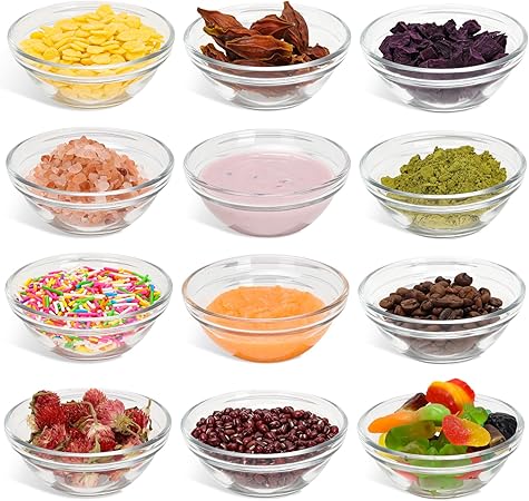 Amazon.com: Cehomi Small Glass Prep Bowl, 2.5 Ounce Mini Glass Bowls ...