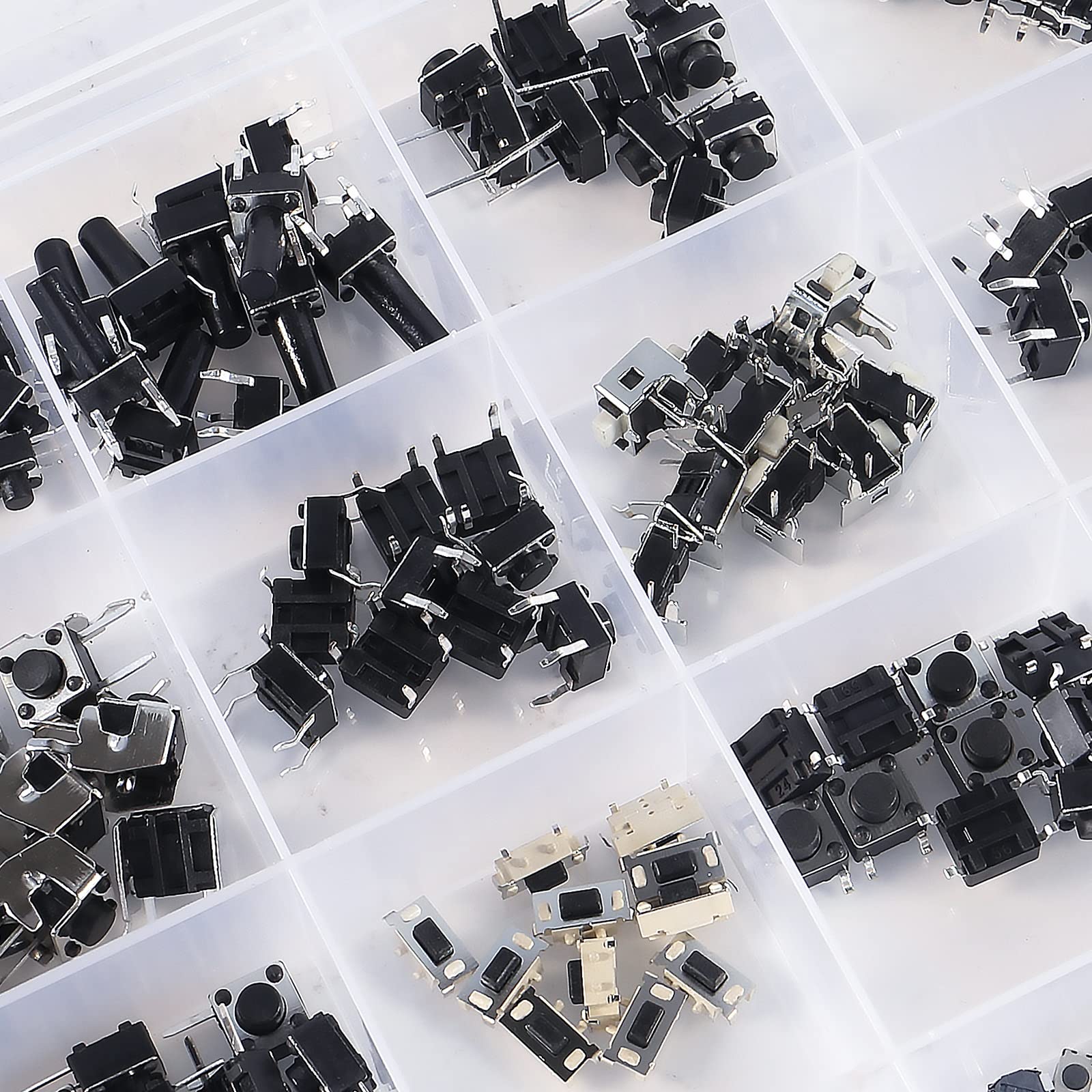 Snapklik.com : 25 Values 250pcs Tactile Push Button Switch Micro Switch Momentary Tact ...