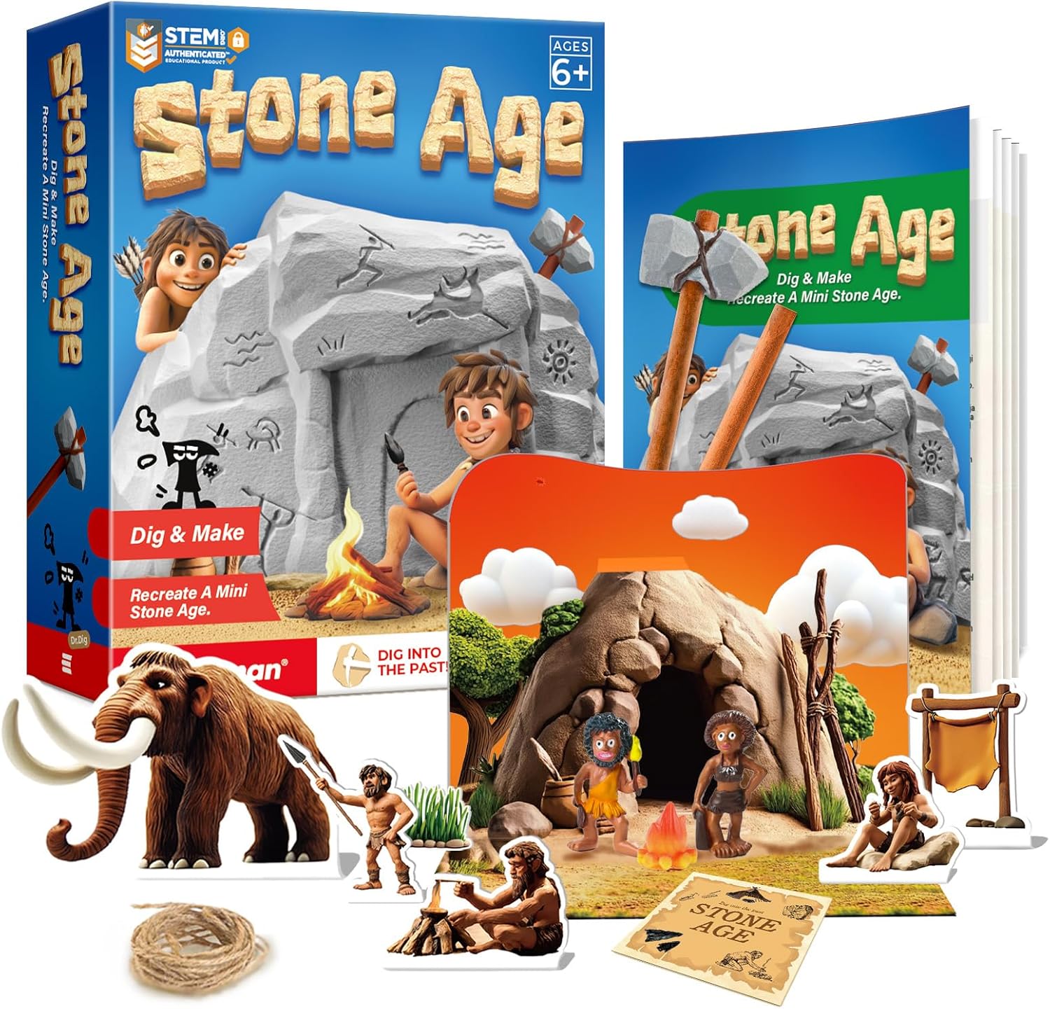 Amazon.com: EDUMAN Stone Ages Fossil Dig Kit for Kids, Dig it Up ...
