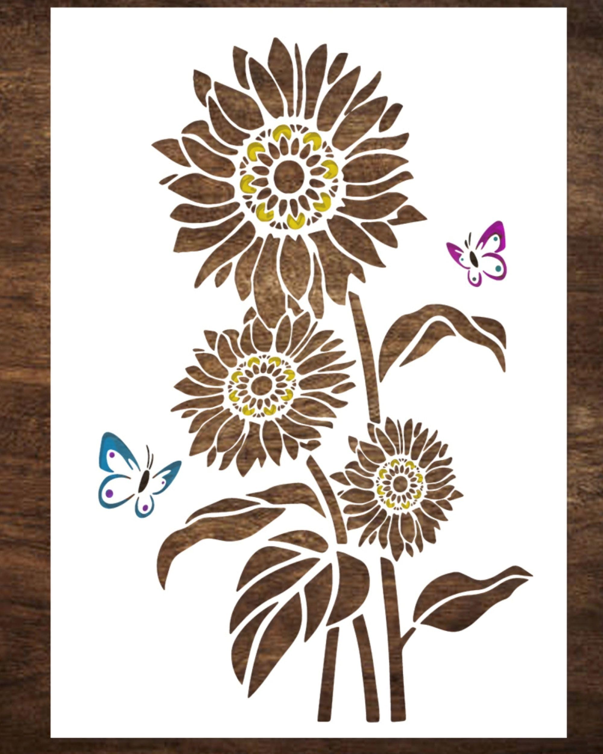 Amazon.com: GSS Designs Sunflower Stencils 16x24Inch Large Flower ...