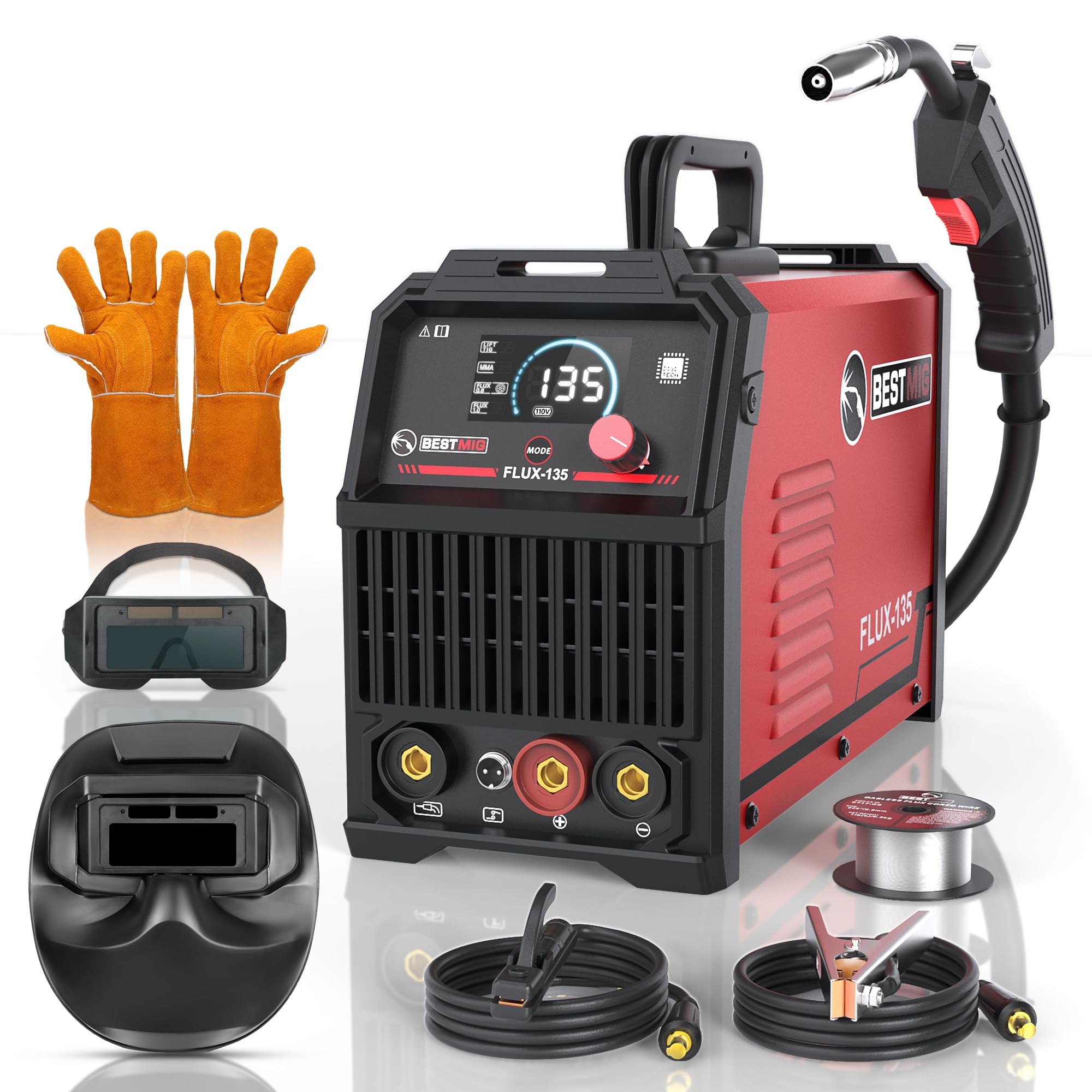 Snapklik.com : BESTMIG 135A MIG Welder - 3-in-1 Flux Core Welder, MIG ...