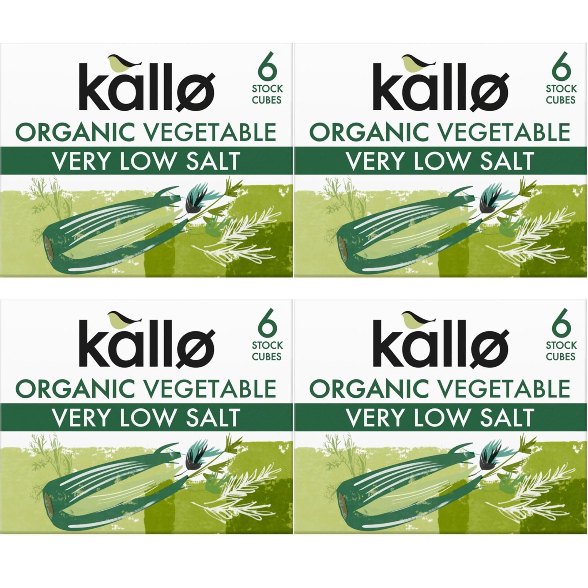 Kallo Very Low Salt Vegetable Stock Cubes 6x10g (4 Pack Bundle ...