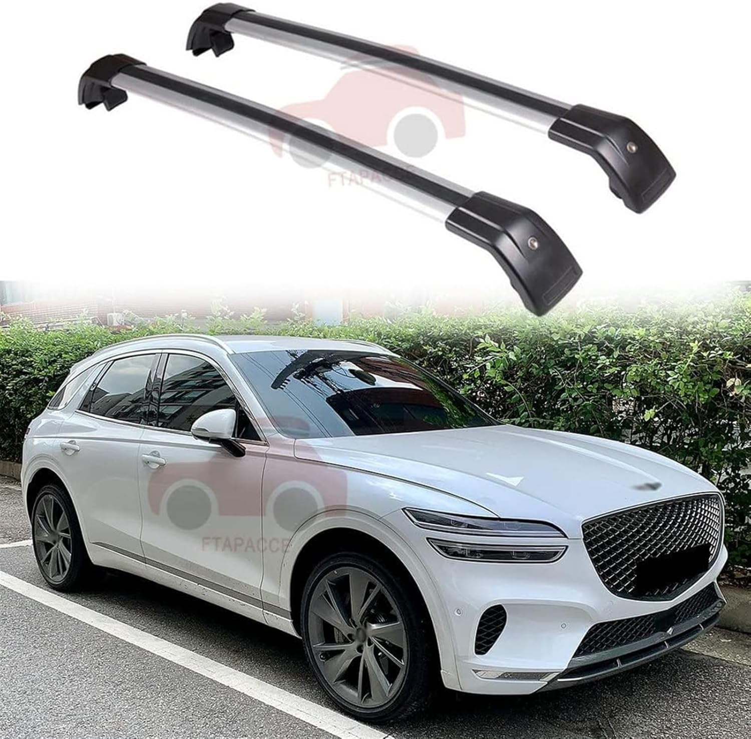 FJH 2PCS Crossbar Cross Bars Fits for Genesis GV70 2022 2023 Luggage Carrier Roof Rack Rail ...