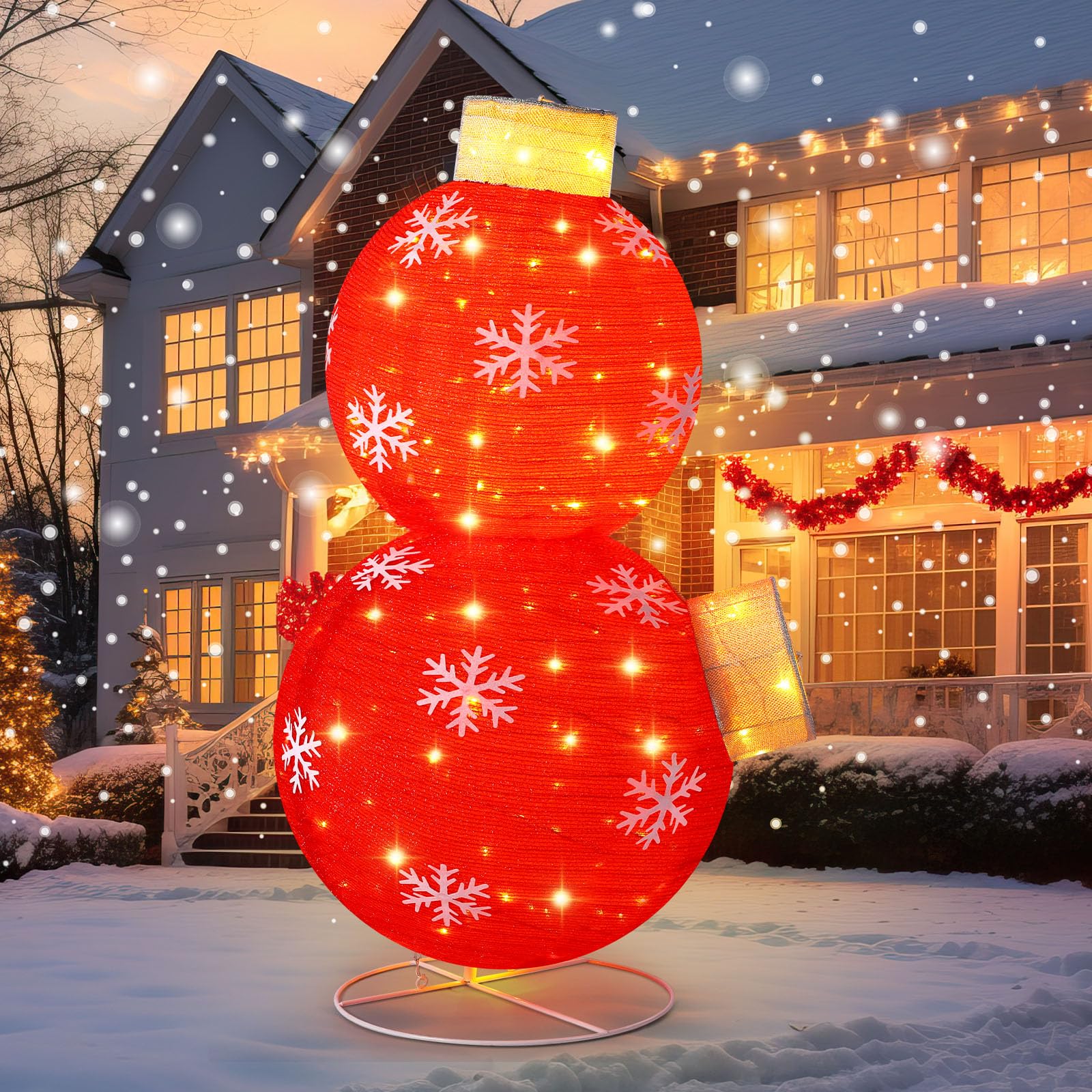 Amazon.com: 2 Pcs 48" Giant Lighted Pop up Outdoor Christmas Ornament ...