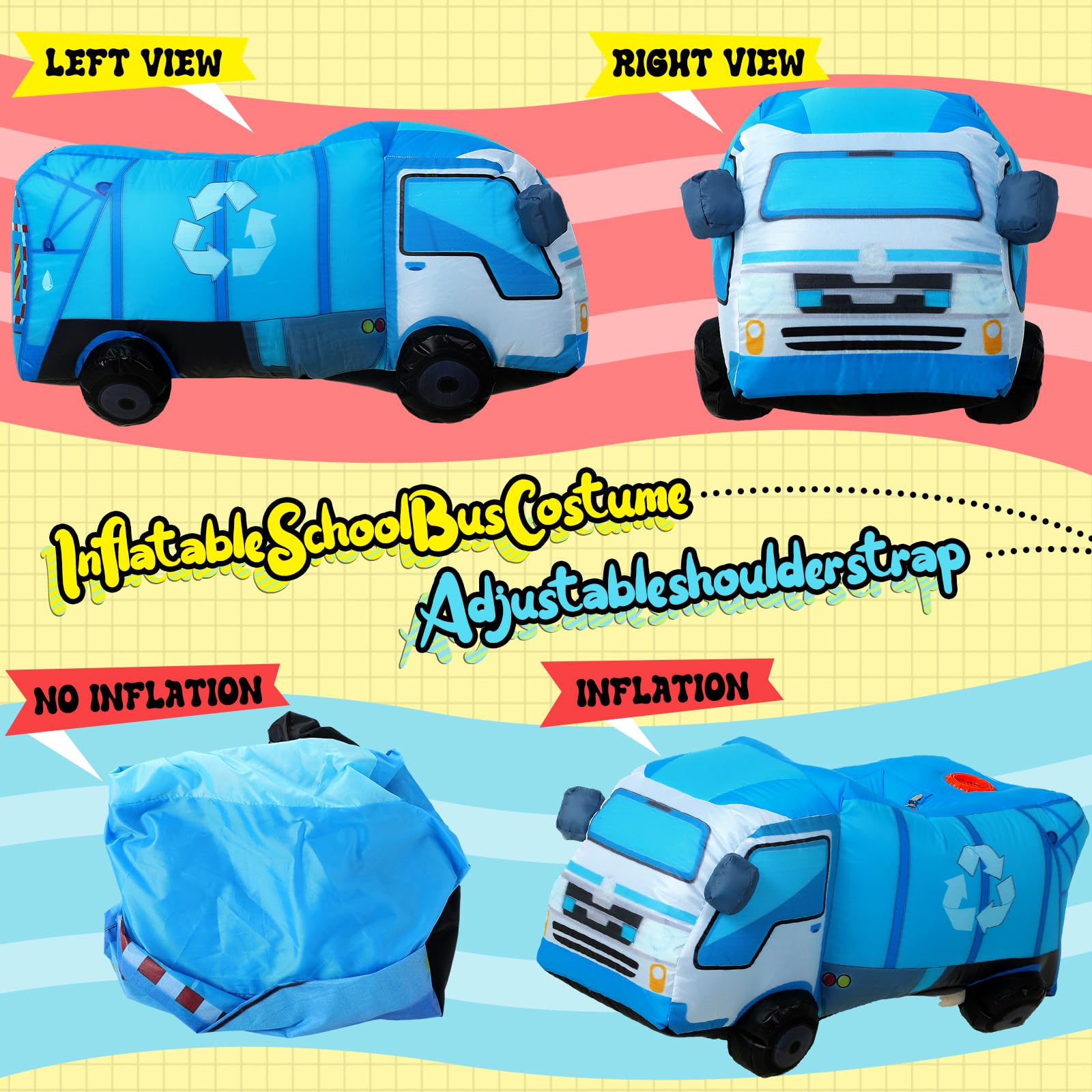 Snapklik.com : 31.5 Inch Toddler Inflatable Garbage Truck Costume Blue ...