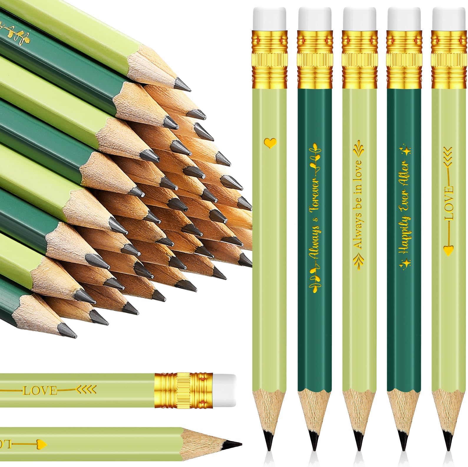 Amazon.com : Vakuny HB Wood Pencil, 72 Pcs Wedding Half Pencils Bulk ...