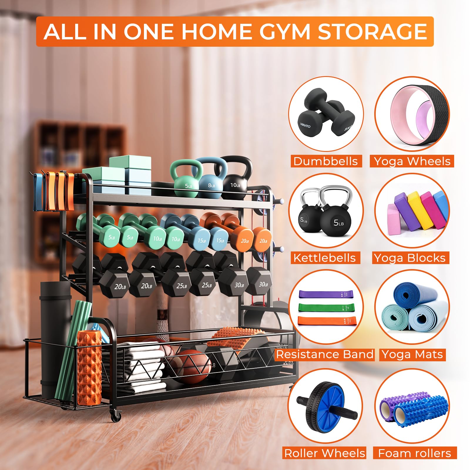 XXL Dumbbell Rack Weight Stand - Bonvork Adjustable Weight Rack for ...