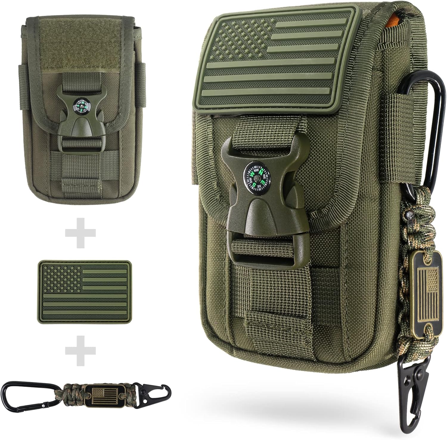 Amazon.com : WYNEX Tactical Molle Phone Pouch with Compass Buckle ...