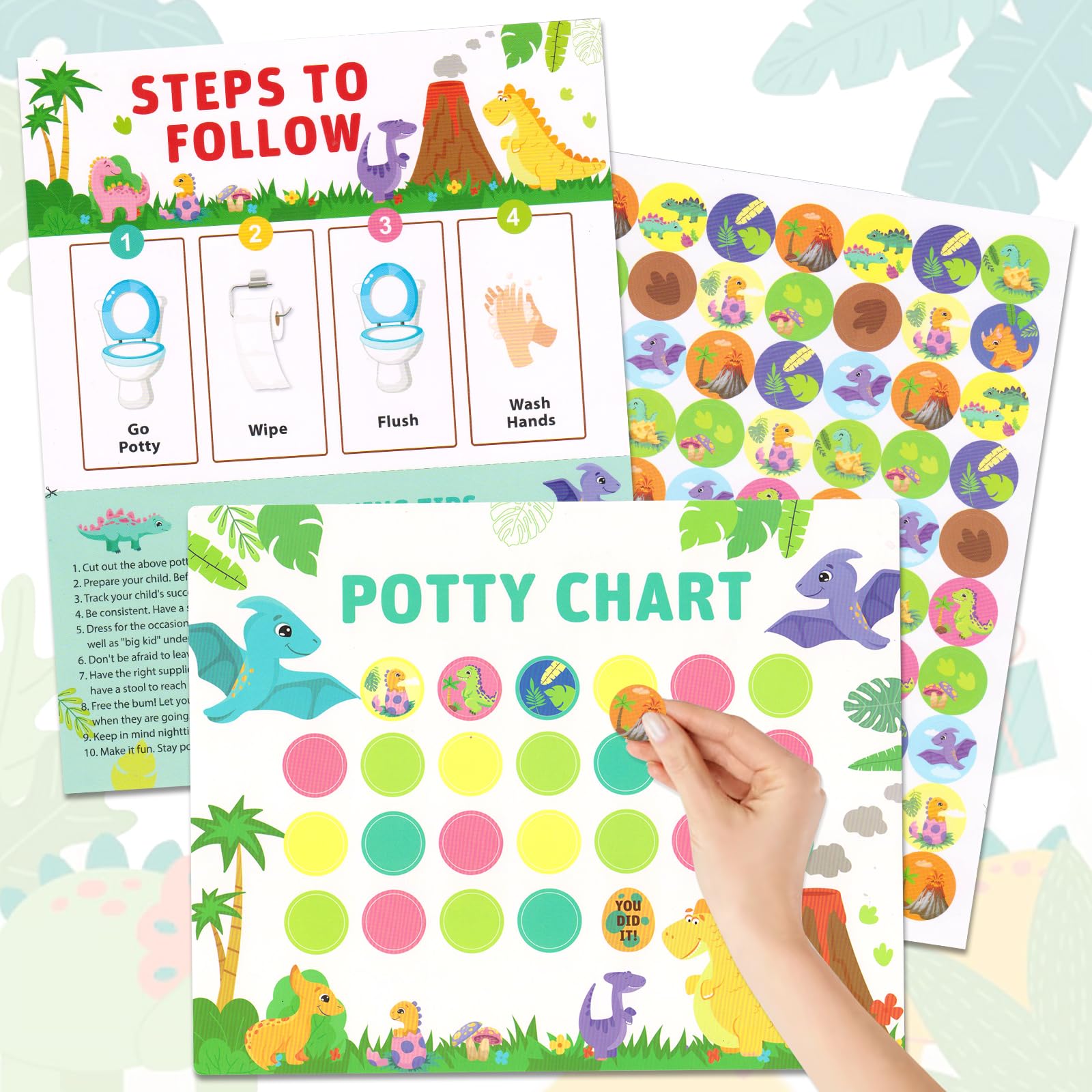 Snapklik.com : 10pcs Potty Training Stickers Chart, Cartoon Dinosaur ...