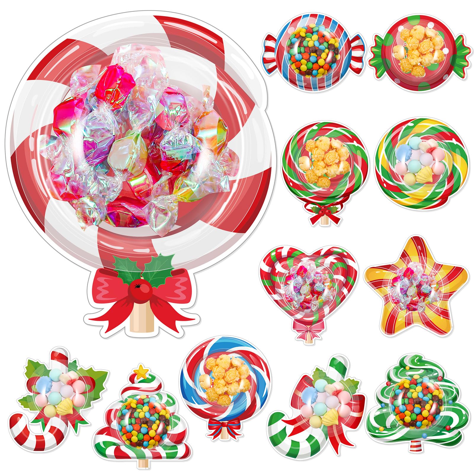 Amazon.com: Pasimy 36 Pack Christmas Candy Cards with Clear Dome Shaker ...