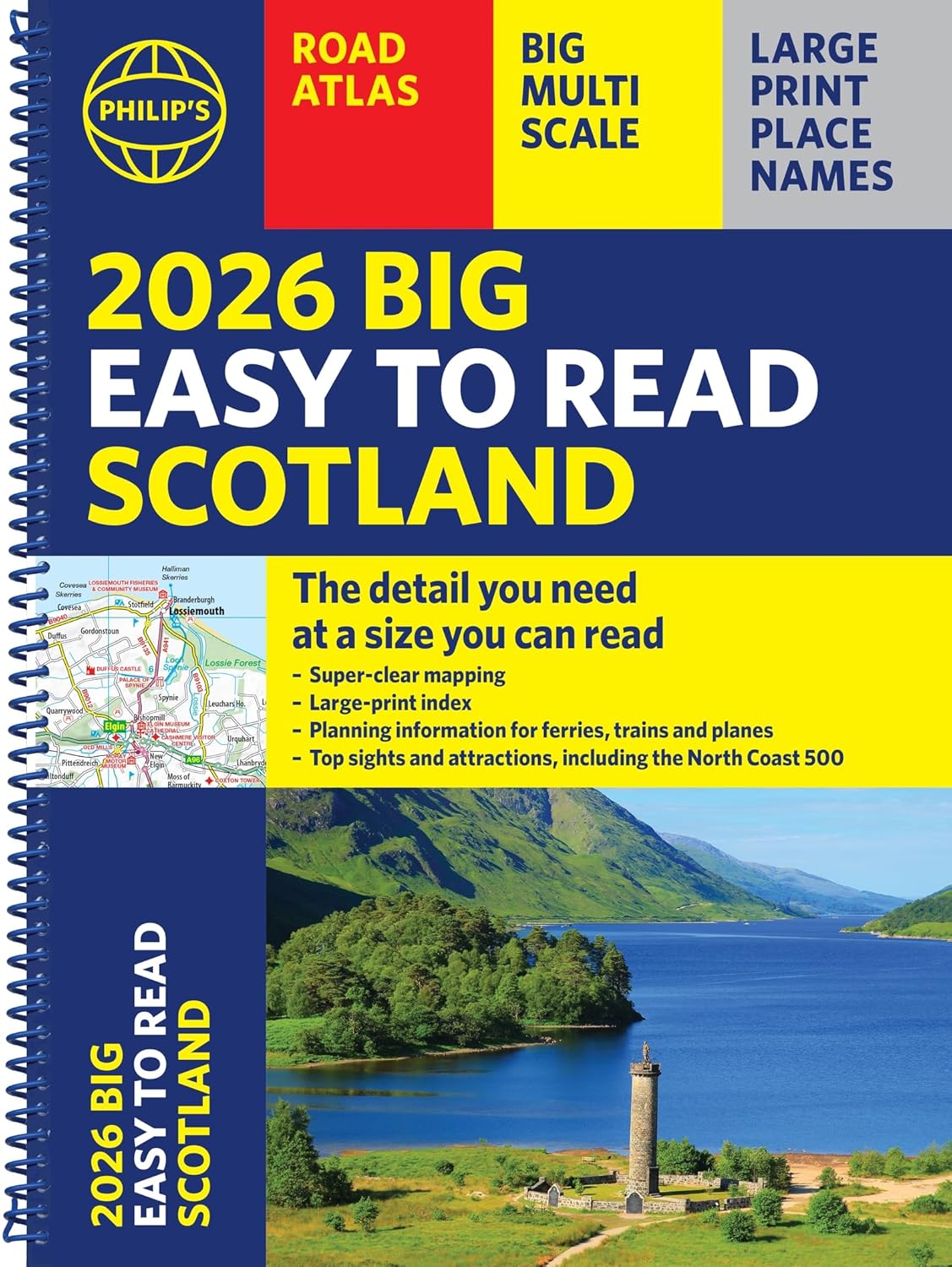 Philip's Big Easy to Read Scotland Road Atlas (Spiral A3): All the ...