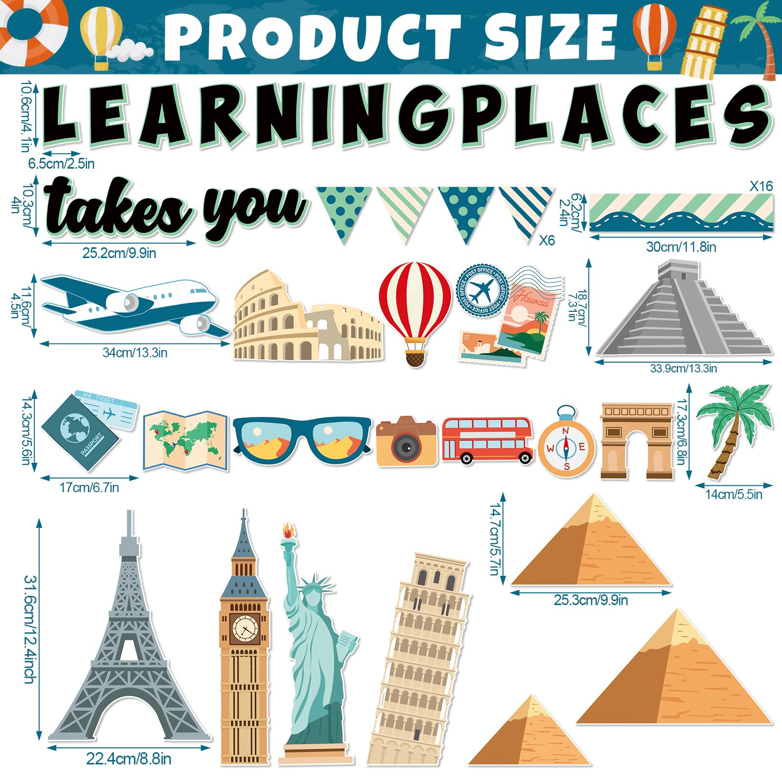 Snapklik.com : Learning Takes You Places Bulletin Board Set Learning ...