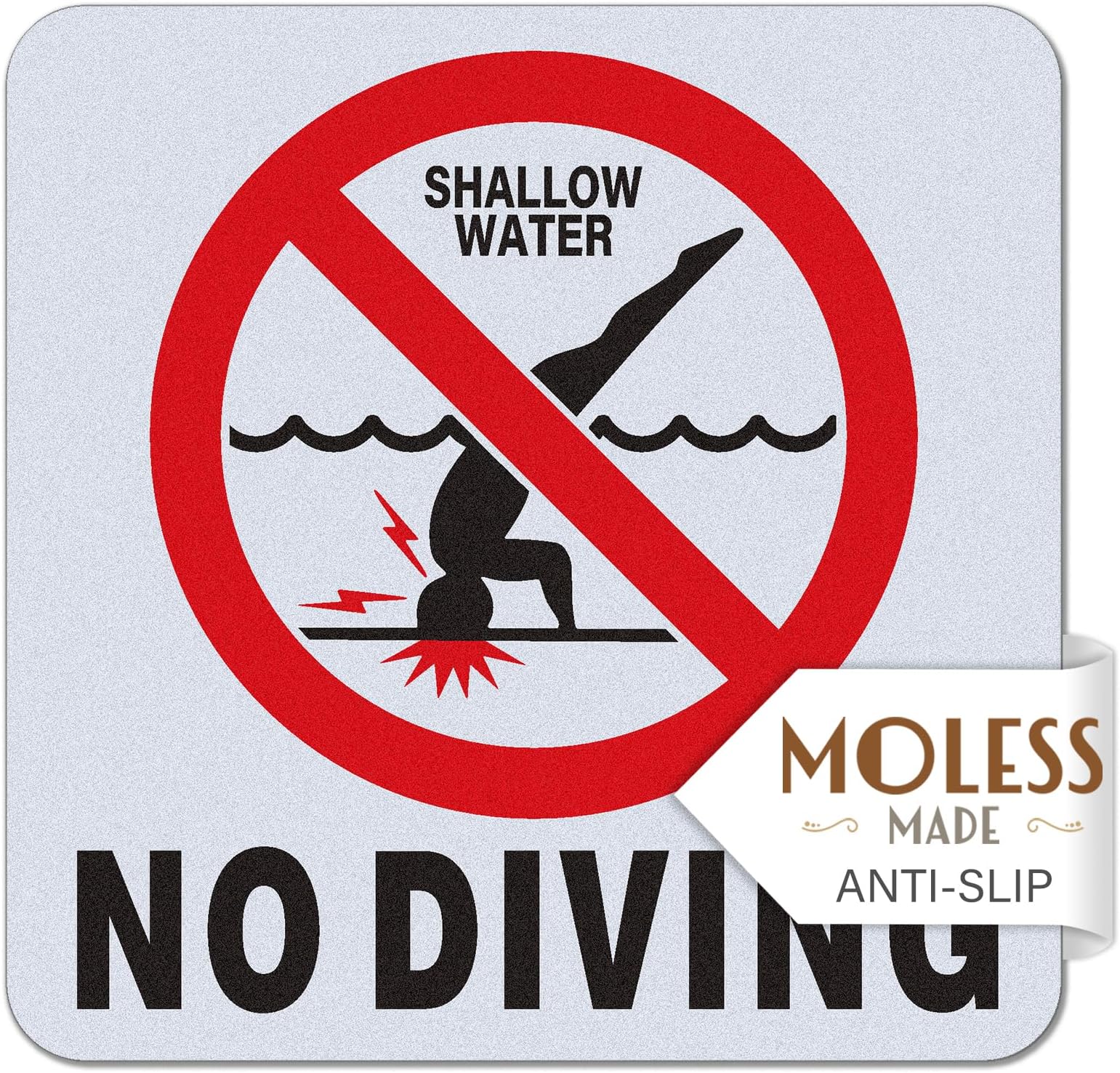 Amazon.com: MOLESS NO DIVING Pool Stickers – 6x6″ Anti-Slip Vinyl Tile Stickers for Swimming ...