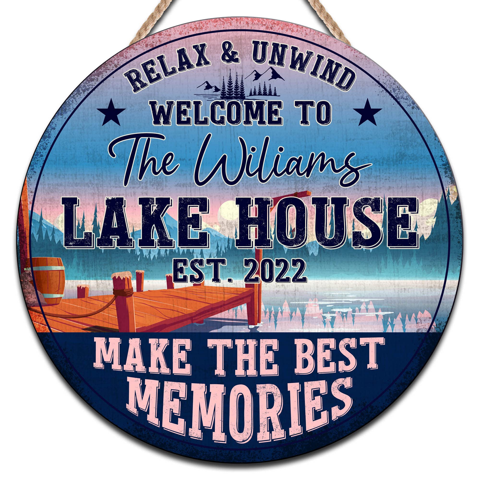Amazon.com : N NAMESISS All Over Print Personalized Lake House Sign ...