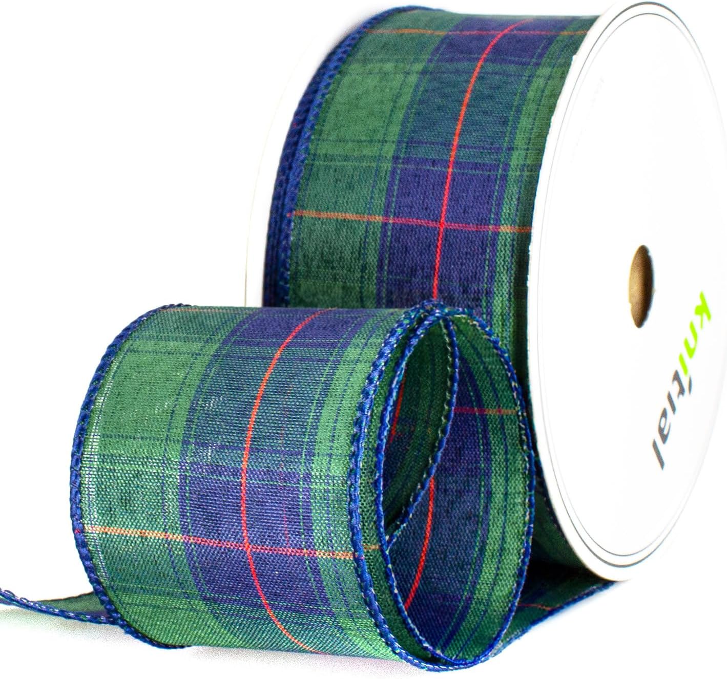 Amazon.com: 2 1/2" X 10 Yards Navy/Green Tartan Plaid Fbrc Wrd Ribbon