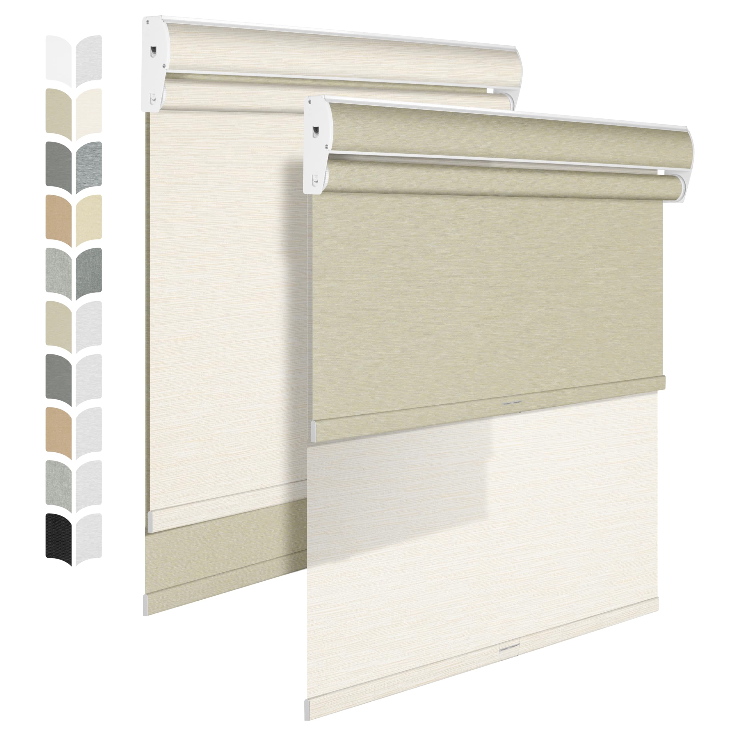 Amazon.com: BERISSA Cordless Dual Roller Shades with Cassette Valance ...