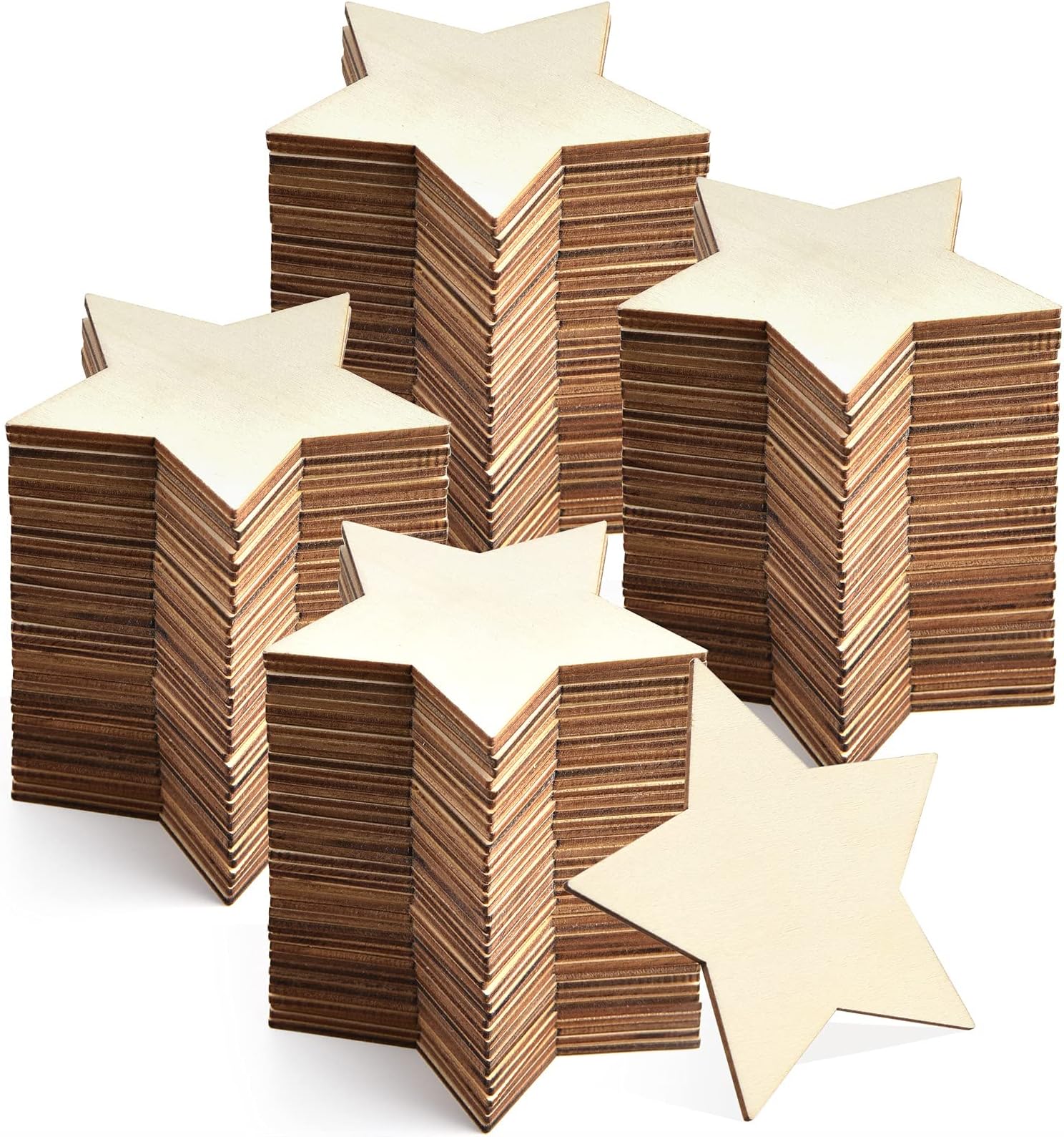Amazon.com: ZQYYQZ 100 Pieces 2 Inch Wooden Stars Shape Unfinished Wood ...