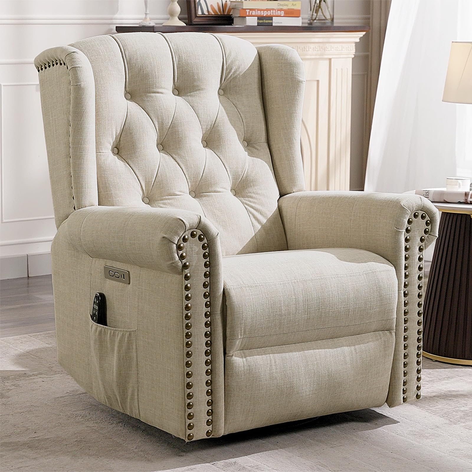 Amazon.com: MEETWARM Power Swivel Rocking Glider Recliner Chair with ...