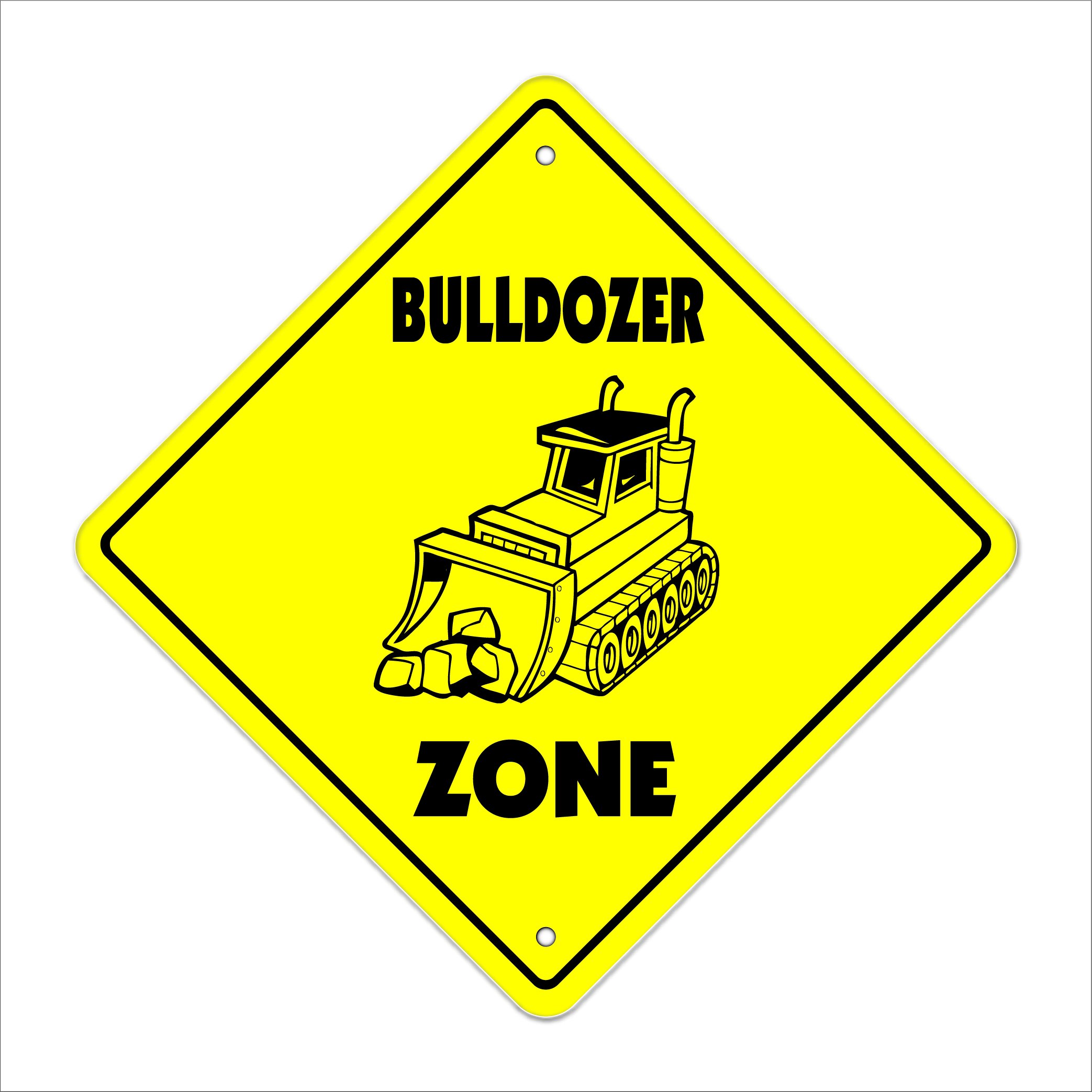 Buy Bulldozer Crossing Sign Zone Xing | Indoor/Outdoor | 20" Tall ...