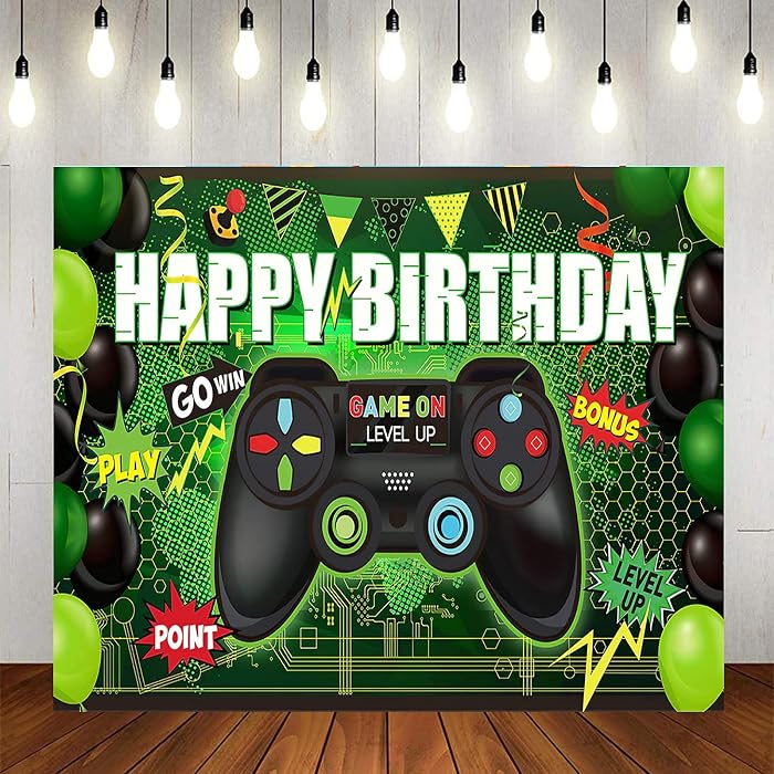 Buy 7x5ft Video Game Happy Birthday Background,Gaming Theme Party ...