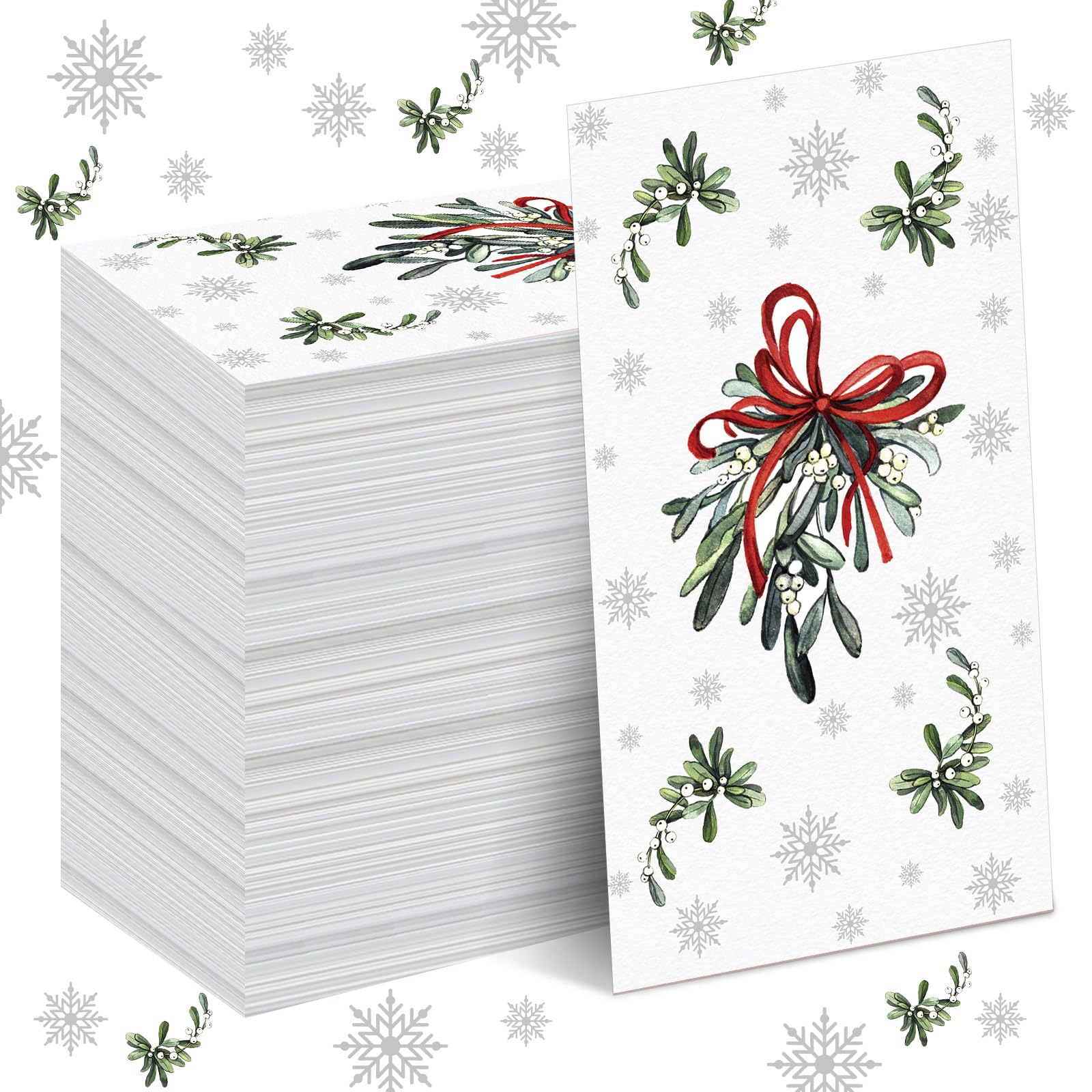 Amazon.com: Janlaugh 100 Pcs Chriatmas Mistletoe Napkins 3 Ply ...