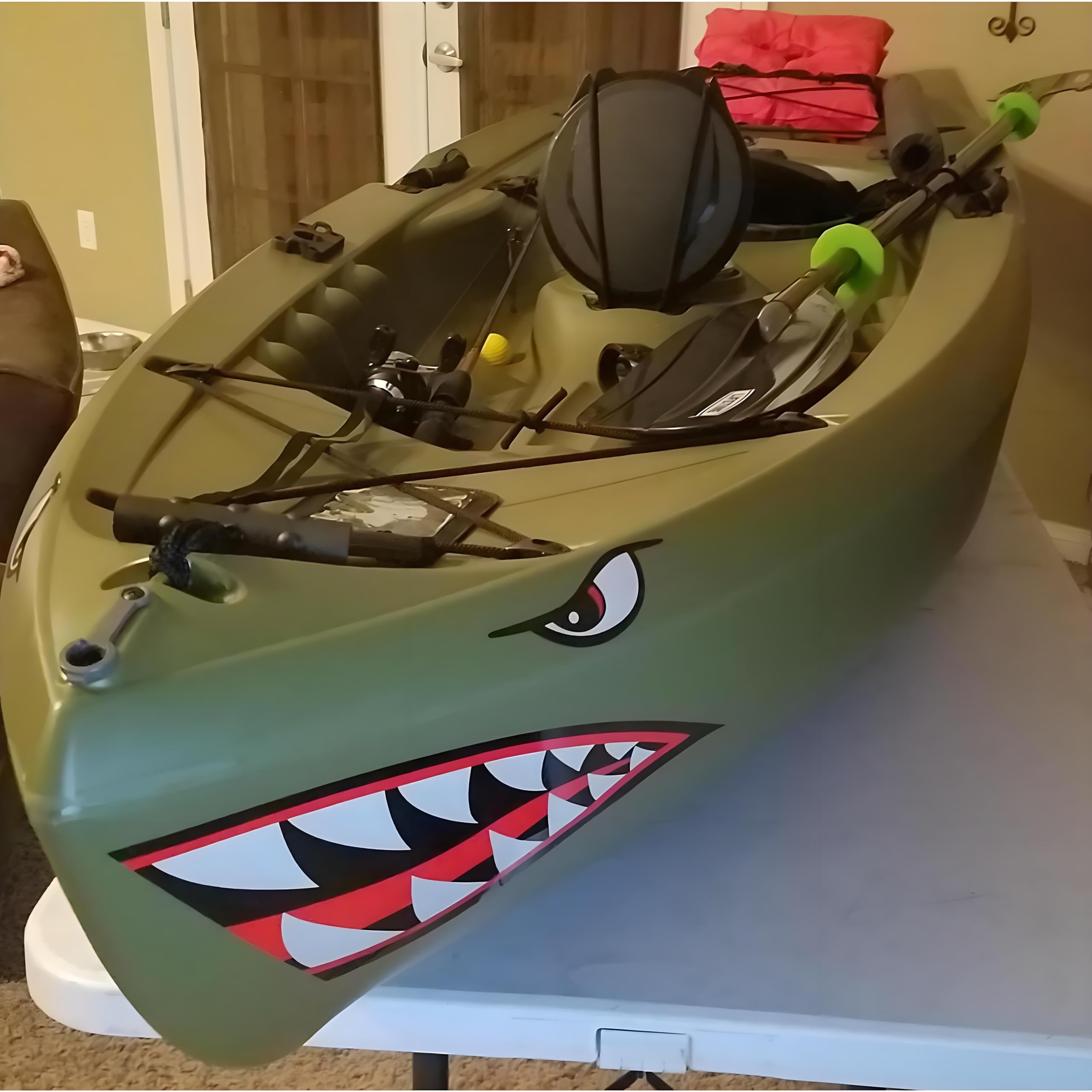 Snapklik.com : Kayak Stickers, PVC Waterproof Shark Teeth Mouth Decals ...