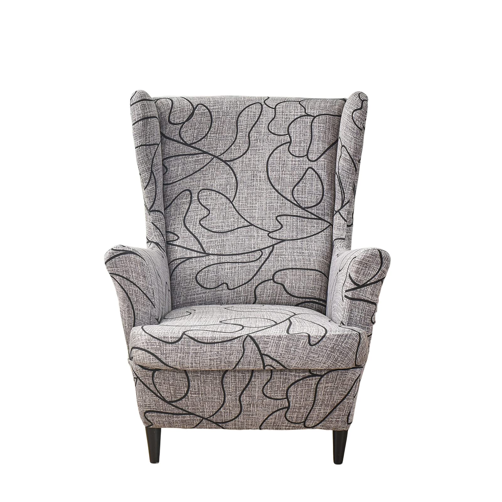 Amazon.com: CRFATOP Printed Wingback Chair Slipcovers 2 Piece Stretch ...